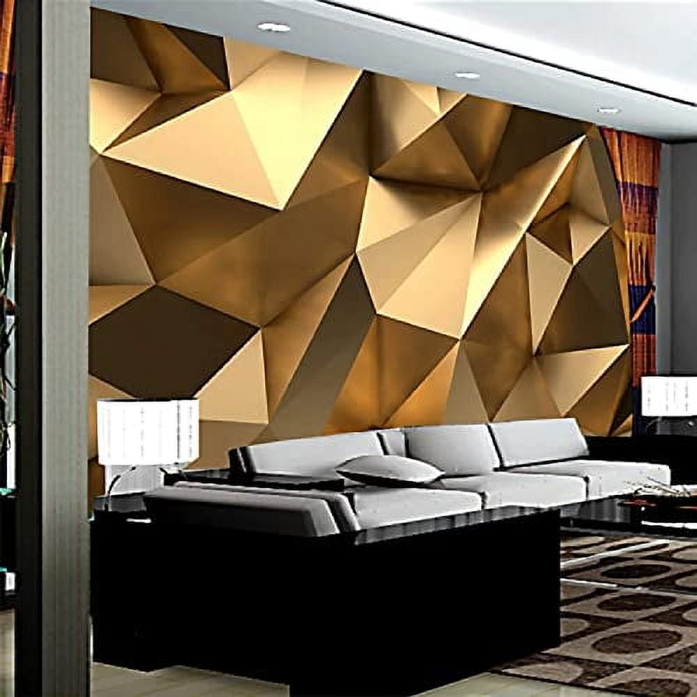 Golden Geometry Art 3D Photo Wallpaper, Modern Creative Wall Poster ...