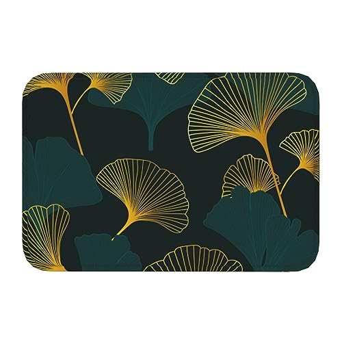 Golden Ginkgo Leaves Door Mat Welcome Mats Outdoor Indoor Absorbs Mud ...