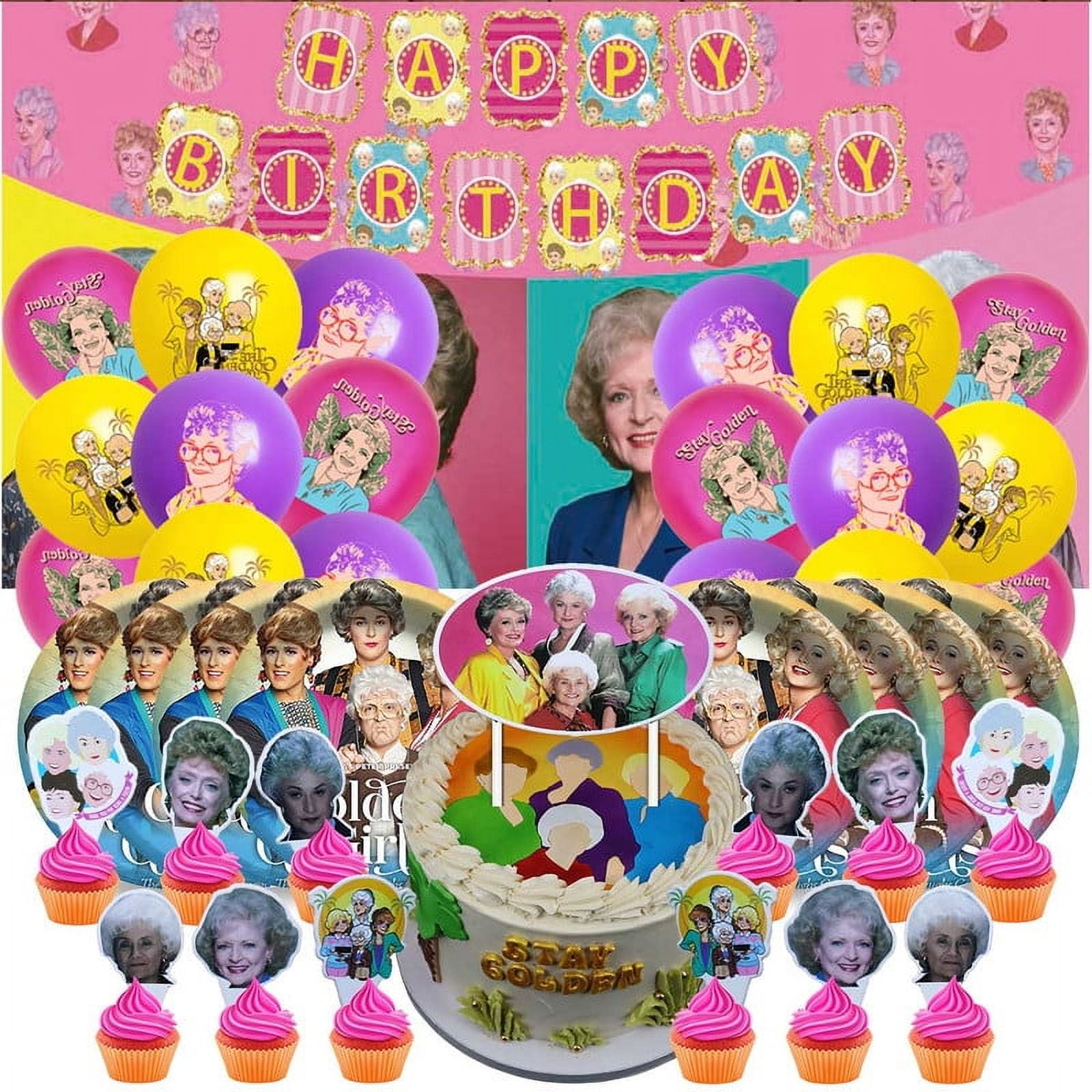 Golden Girl Birthday Party Supplies Balloons Paper Plates Decoration ...