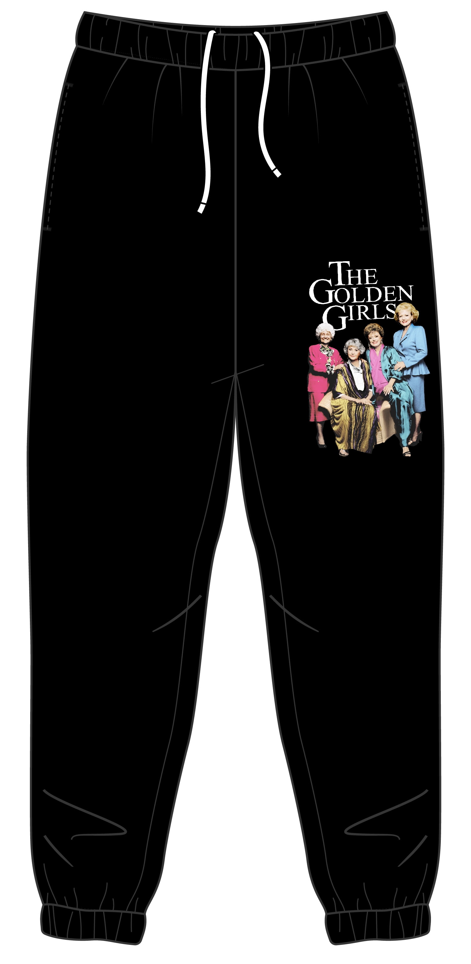 Golden Girls Character Photo Unisex Adult Black Graphic Sweatpants - M ...