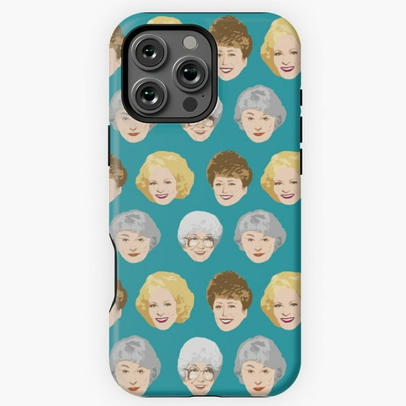 Golden Girls Faces Teal TV Show Phone Case for iPhone 16 15 14 13 12 11 ...