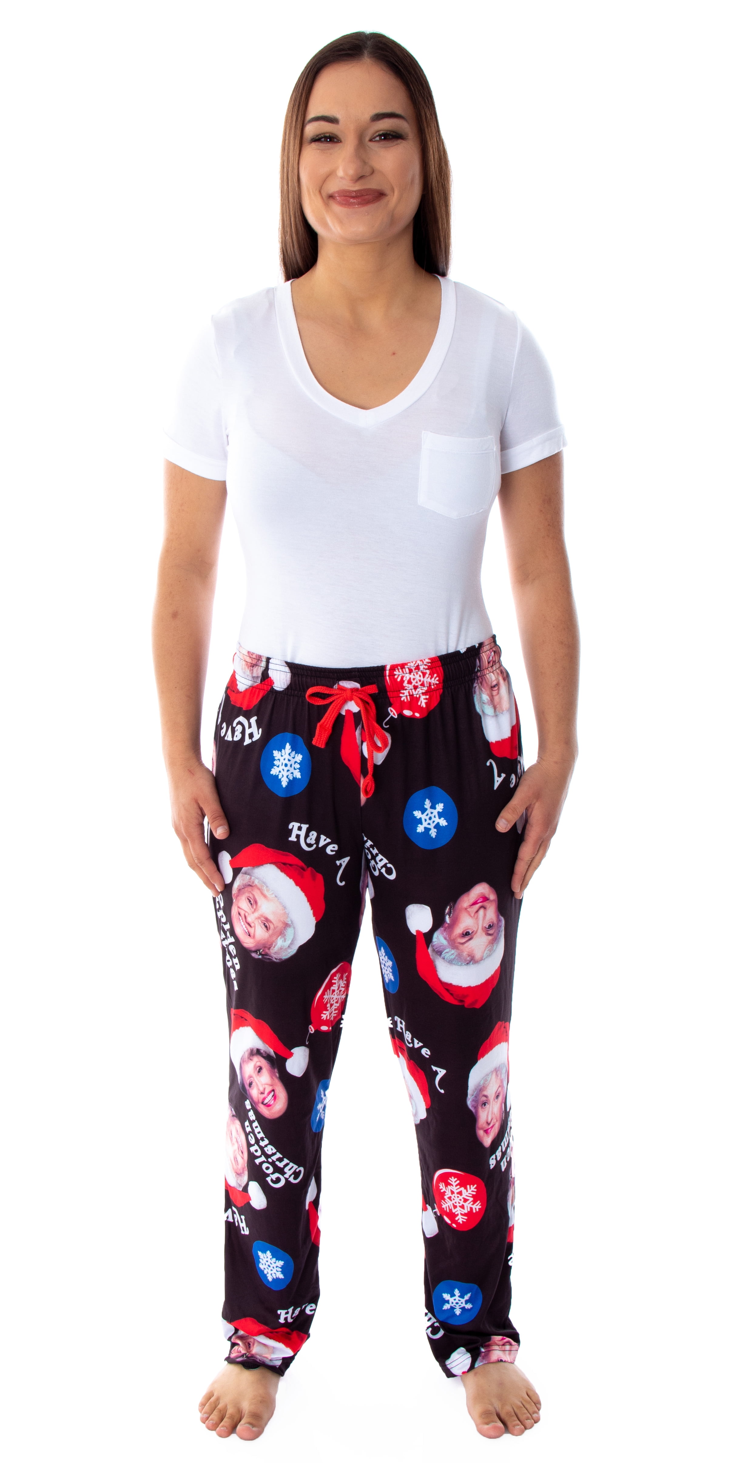 Golden Girls Women's 4 Character Santa Hat Sleep Lounge Pajama Pants ...