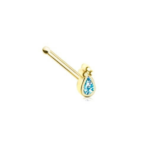 Golden Glamourous Sparkling Teardrop Nose Stud Ring - Walmart.com