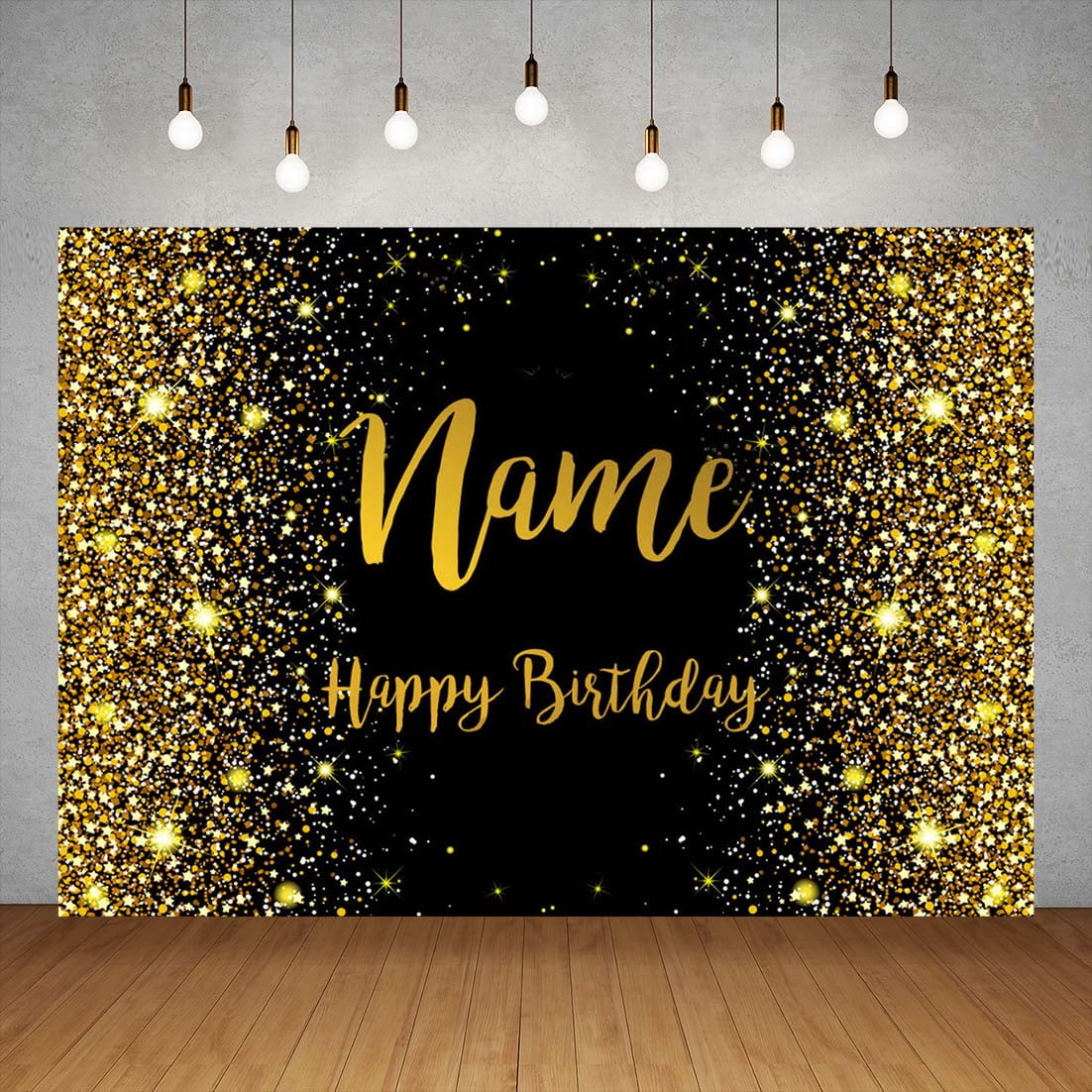 Golden Glitter Custom Name Photography Backdrops Vinyl Photo ...