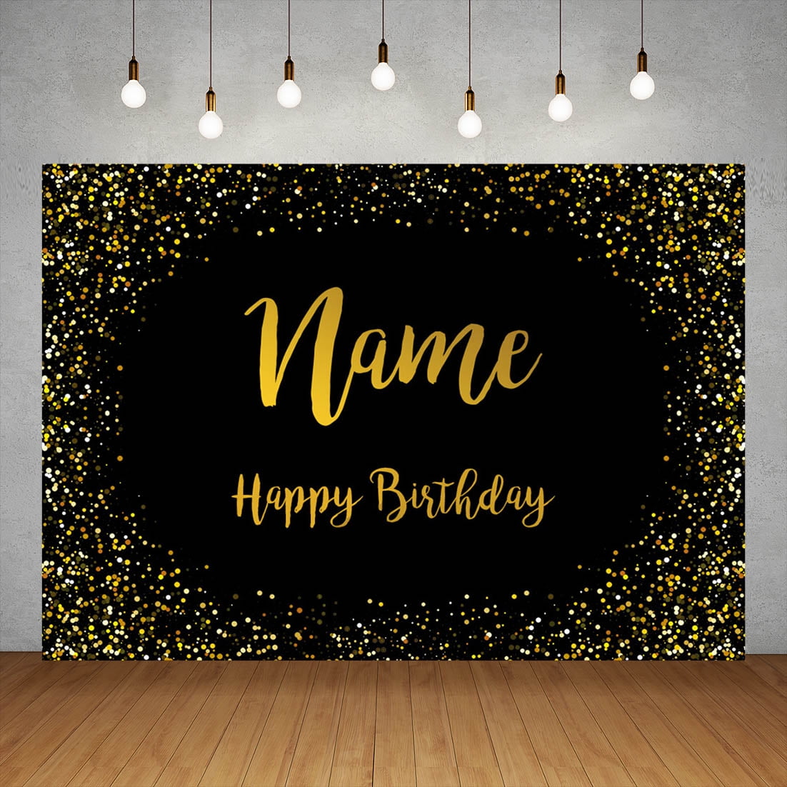 Golden Glitter Custom Name Photography Backdrops Vinyl Photo ...
