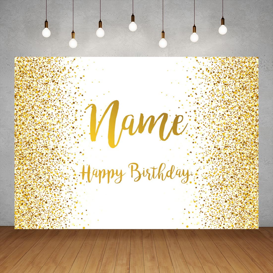 Golden Glitter Custom Name Photography Backdrops Vinyl Photo ...