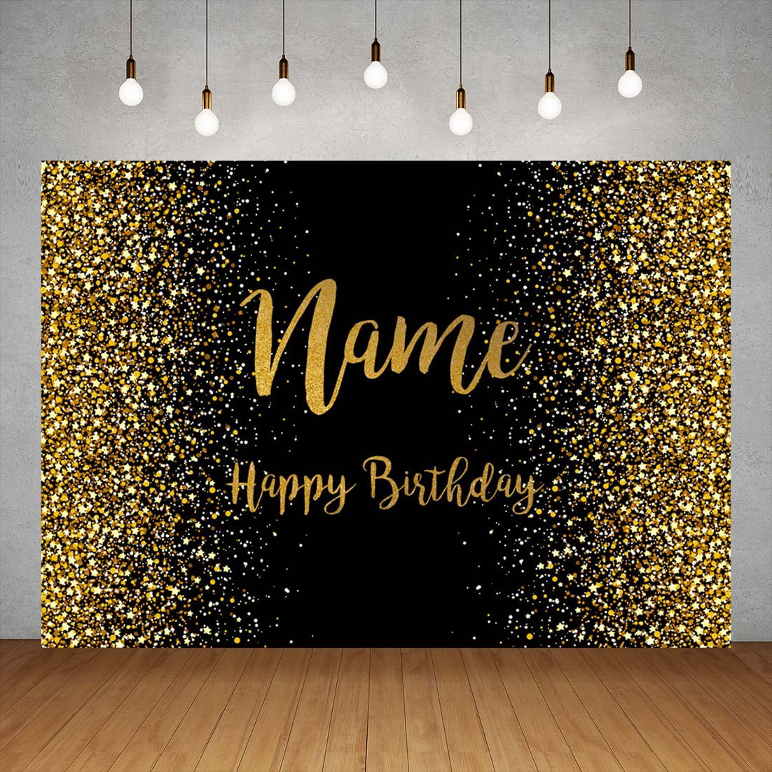 Golden Glitter Custom Name Photography Backdrops Vinyl Photo ...