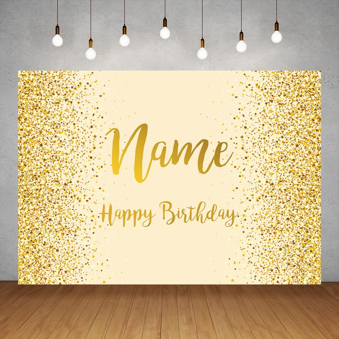 Golden Glitter Custom Name Photography Backdrops Vinyl Photo ...