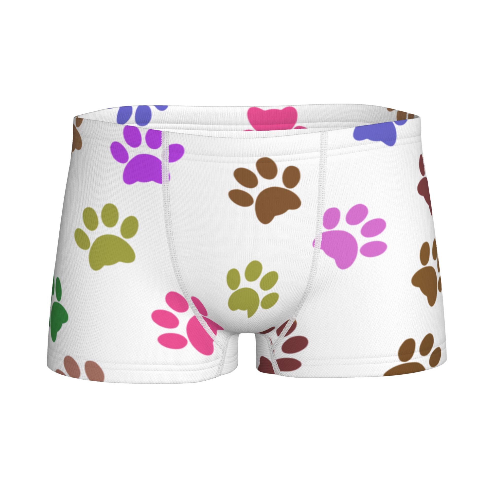 Golden Glitter Dog Paw Print Boys'100% Cotton Boxer Brief Soft Moisture ...