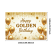 Black Gold Glitter Happy Retirement Banner Party Backdrop Decoration ...