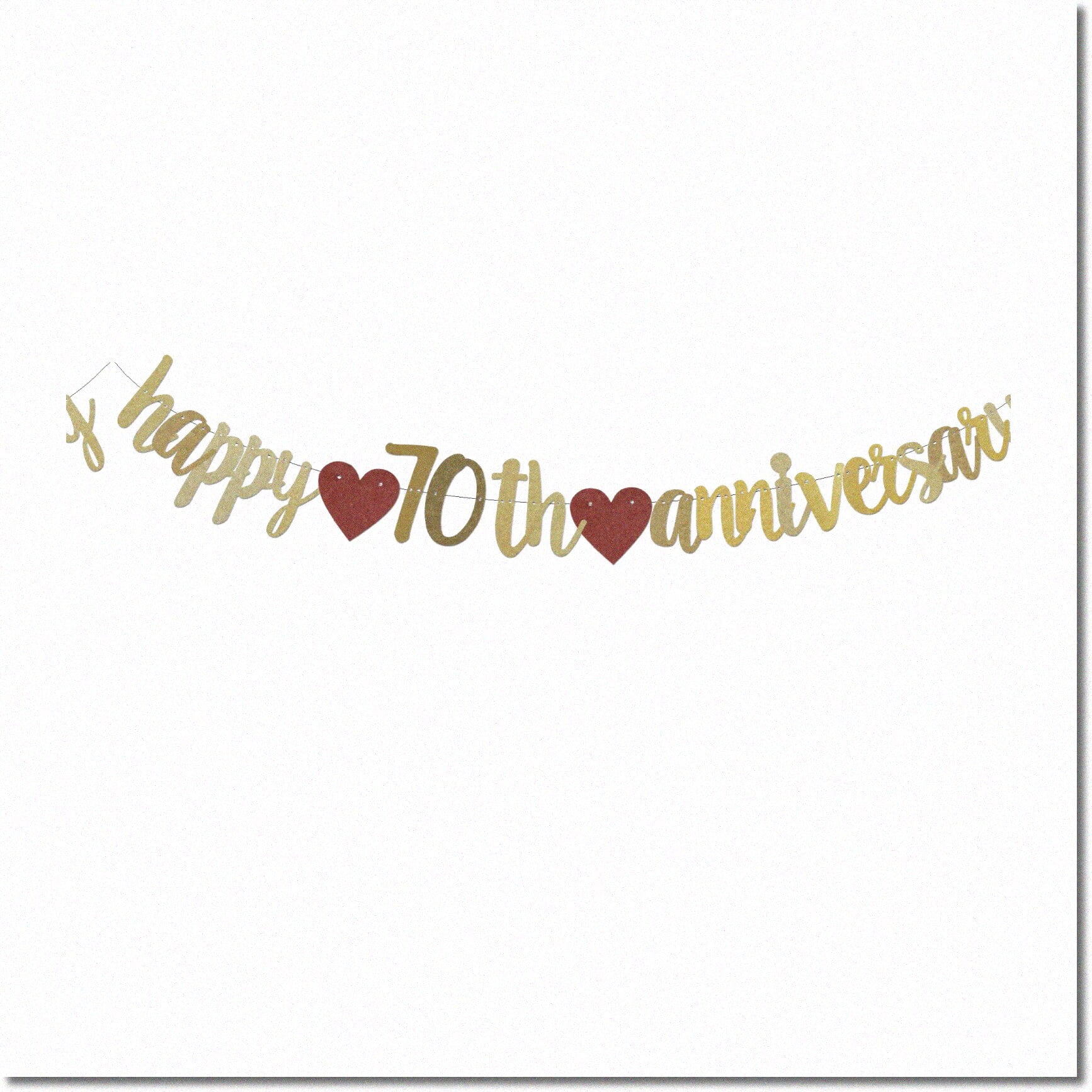 Golden Glitter Jubilee: 70th Anniversary Party Banner & Decorations ...