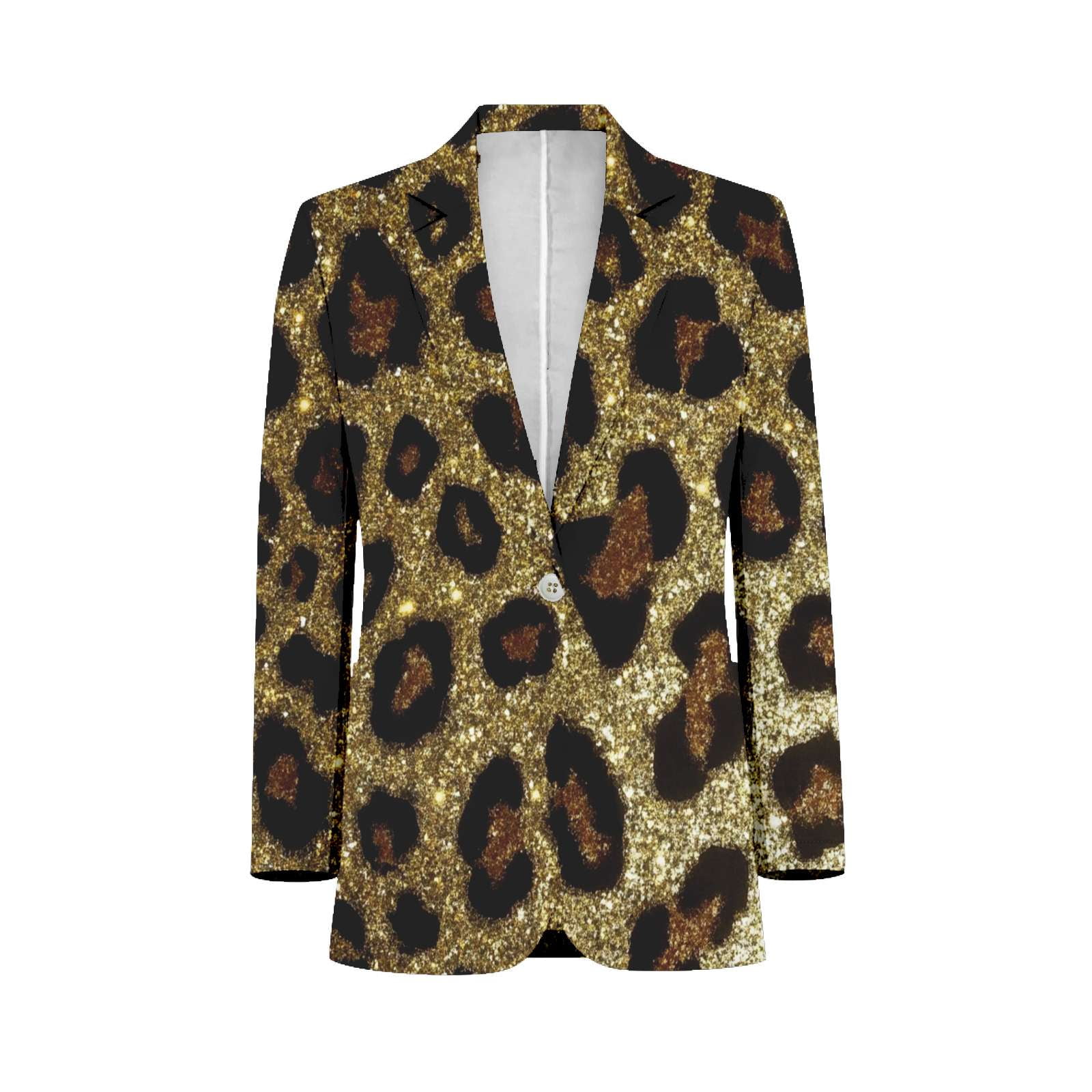 Golden Glitter Leopard Print Mens Suits Shawl Collar Slim Fit Suit Mens ...