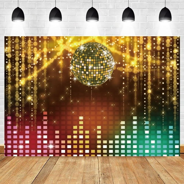 Golden Glitter Lights Backdrops Happy Birthday Party Gold Polka Dot ...