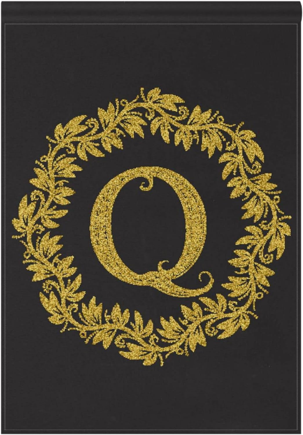 Golden Glittering Letter Q Monogram in Vintage Style House Flag Double ...
