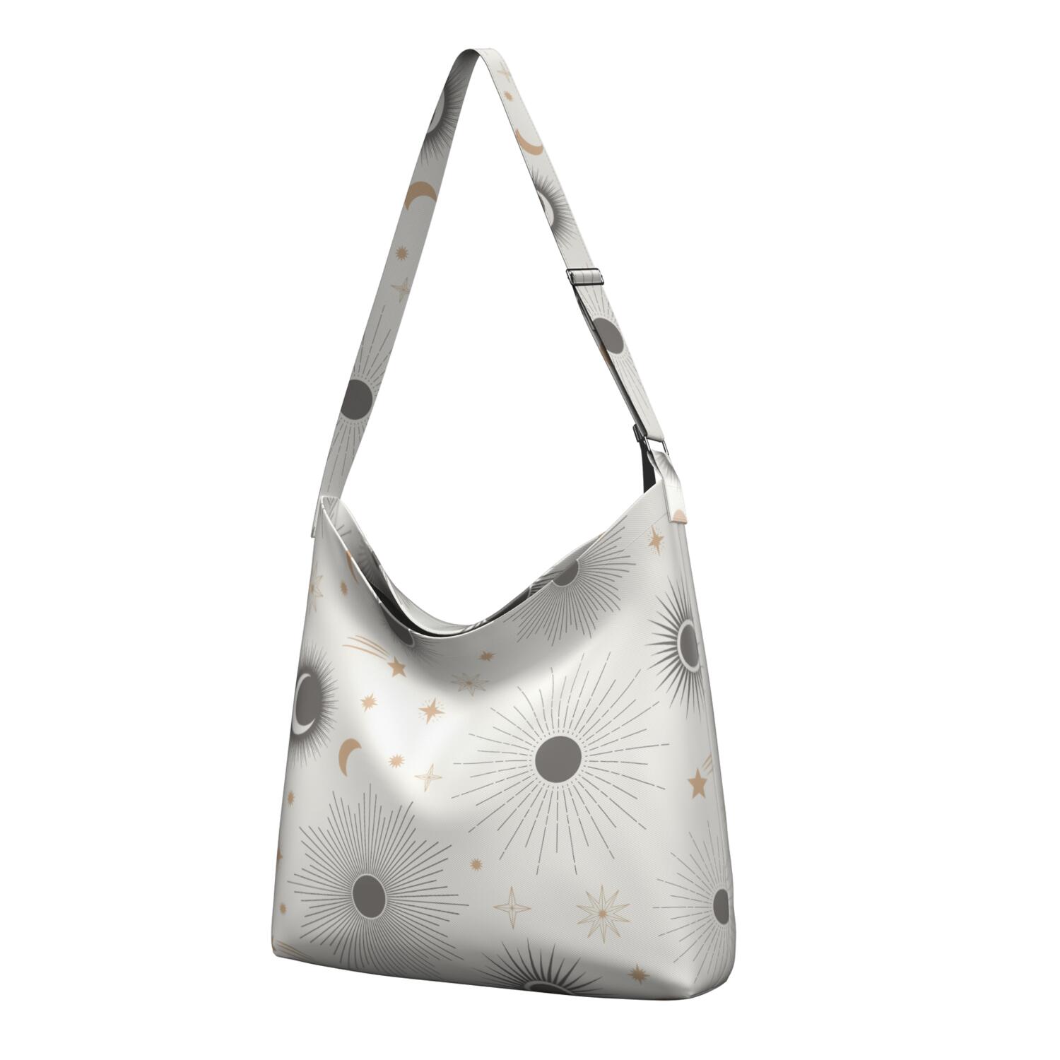 Golden Gothic Canvas Tote Bag – Celestial Sun and Moon Astrology Print ...