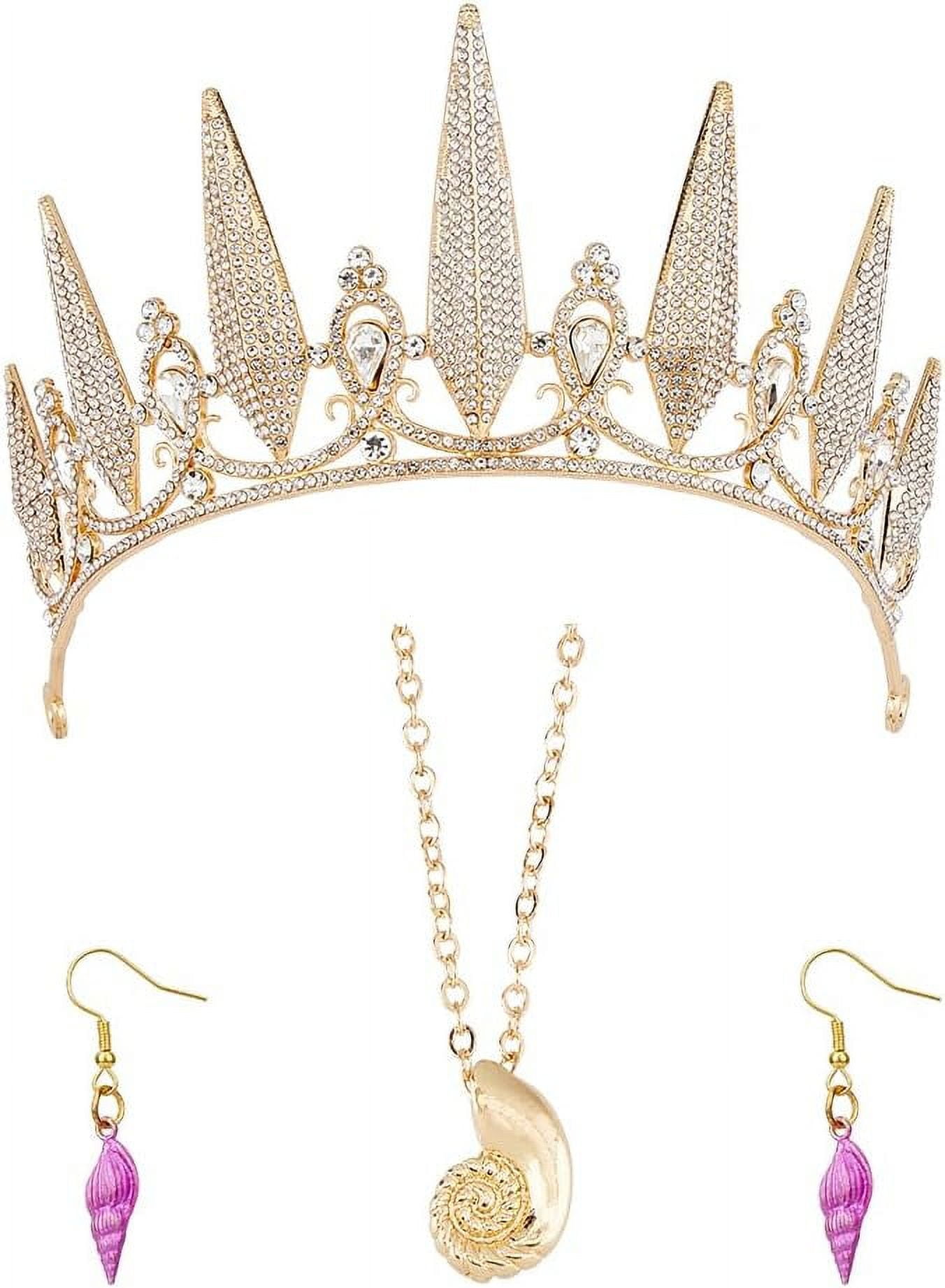 Golden Gothic Crown Pageant Tiara Jewelry Set Crystal Wedding Tiara ...