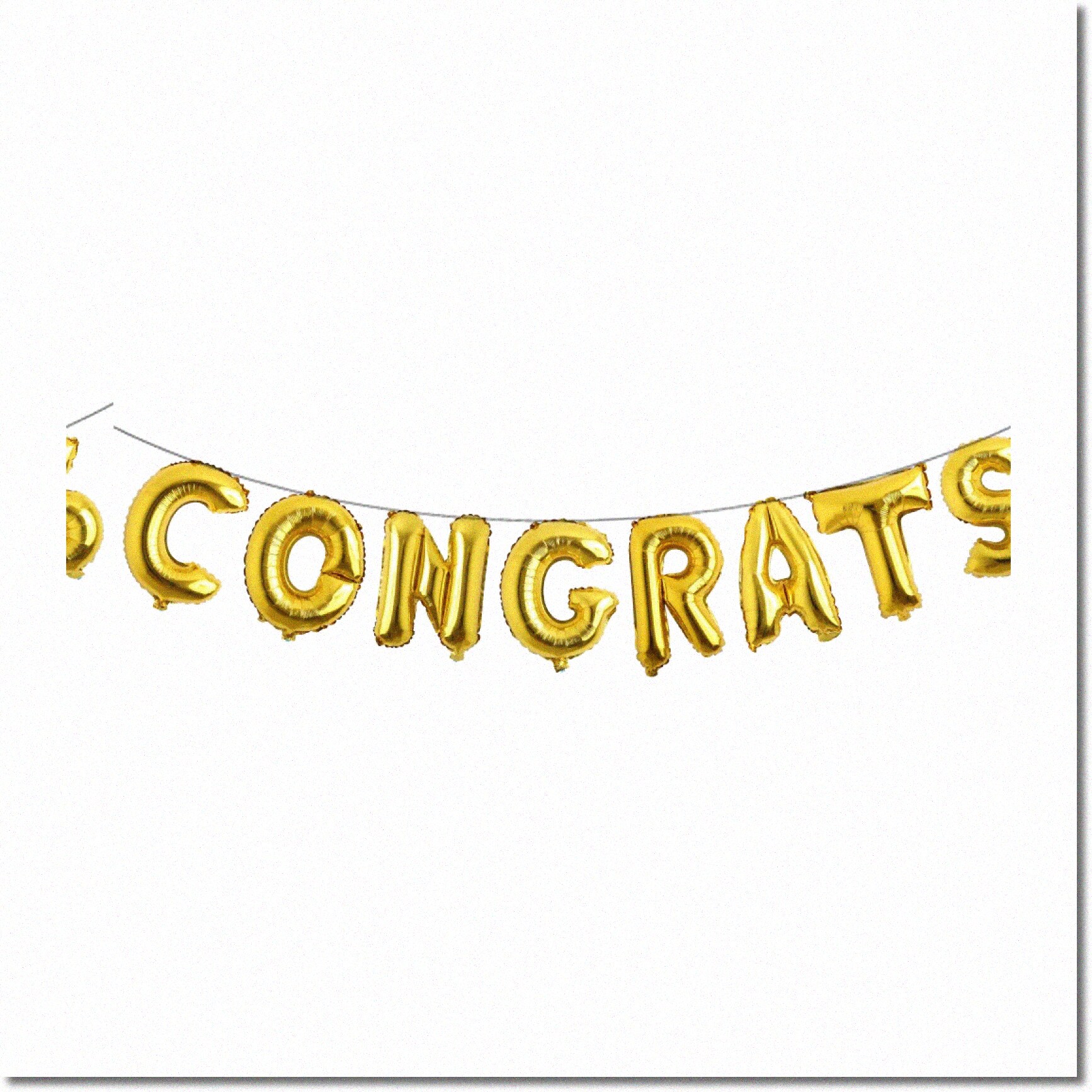 Golden Grad Celebration - 16" Multicolor Congrats Letters Banner for ...