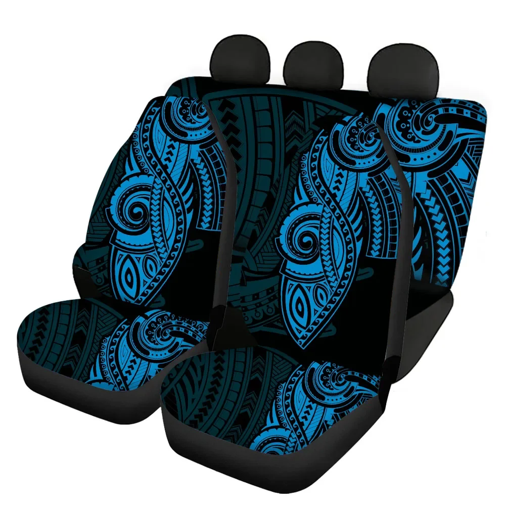 Golden Gradient Polynesian Tribal Coral Front/Back Car Seat Covers Full ...