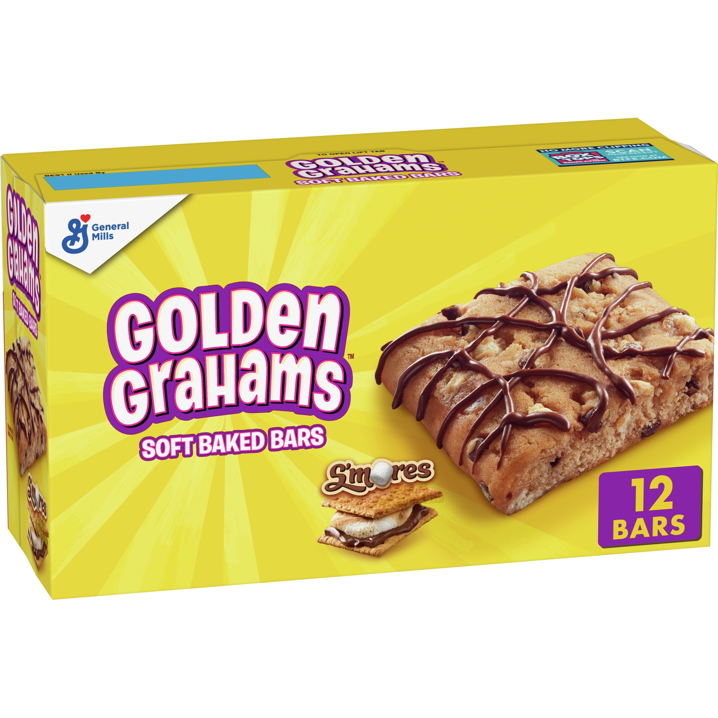 Golden Grahams Soft Baked Chewy Cereal Treat Bars, S'mores, 12 ct ...