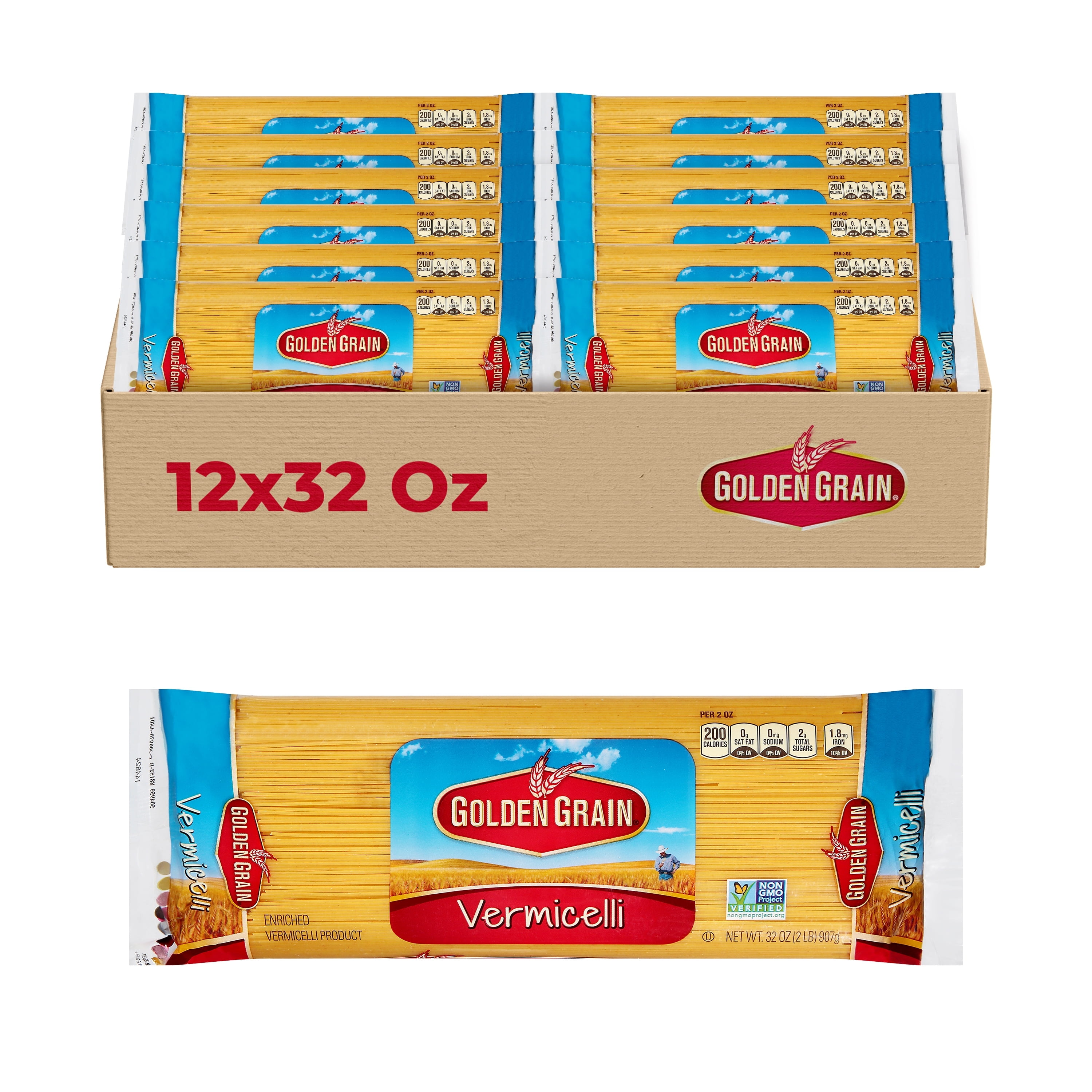 Golden Grain Capellini, 12-Pack (32 oz Each) – Delicate Thin Pasta for ...
