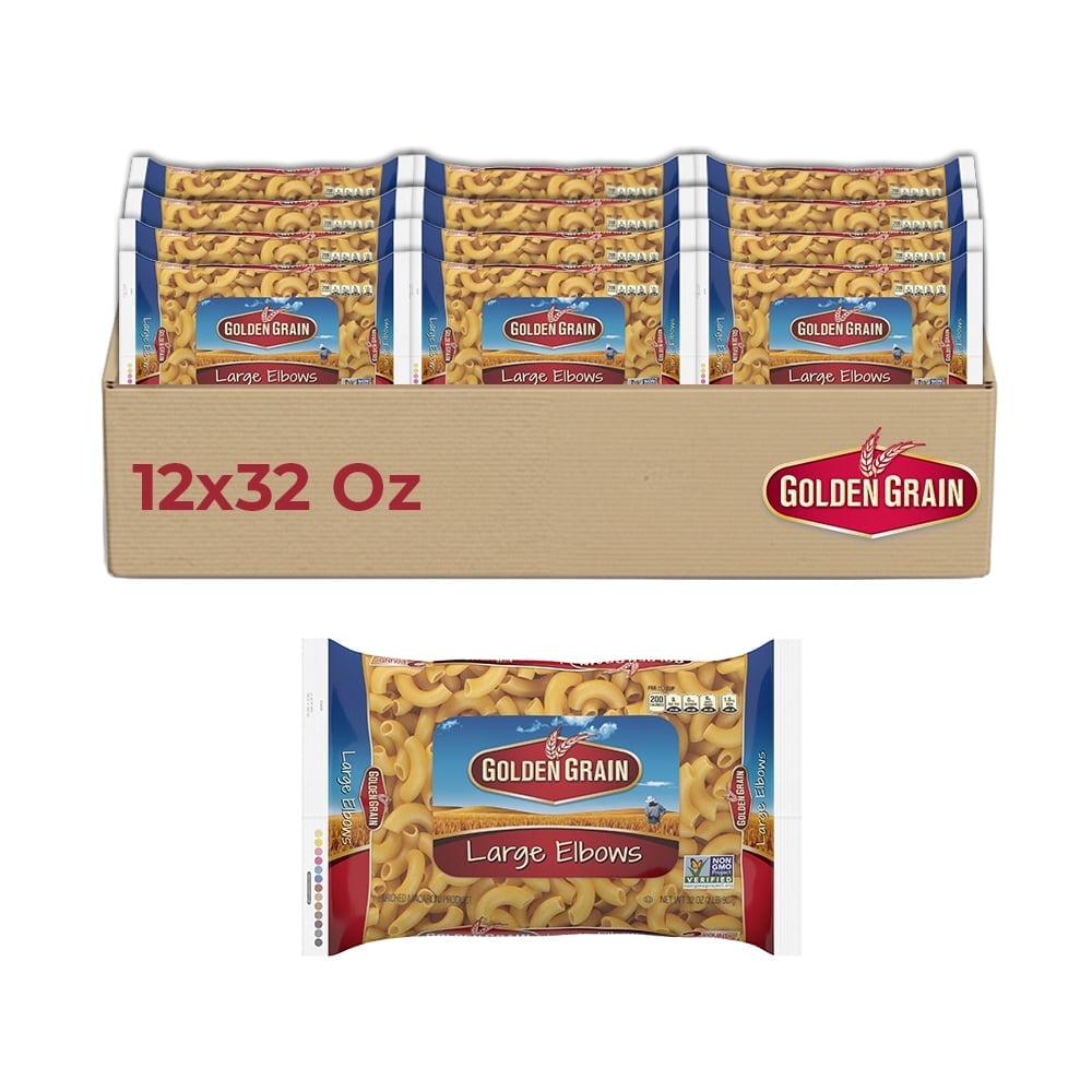 Golden Grain Large Elbow Macaroni, 12-Pack (32 oz Each) – Perfect for ...