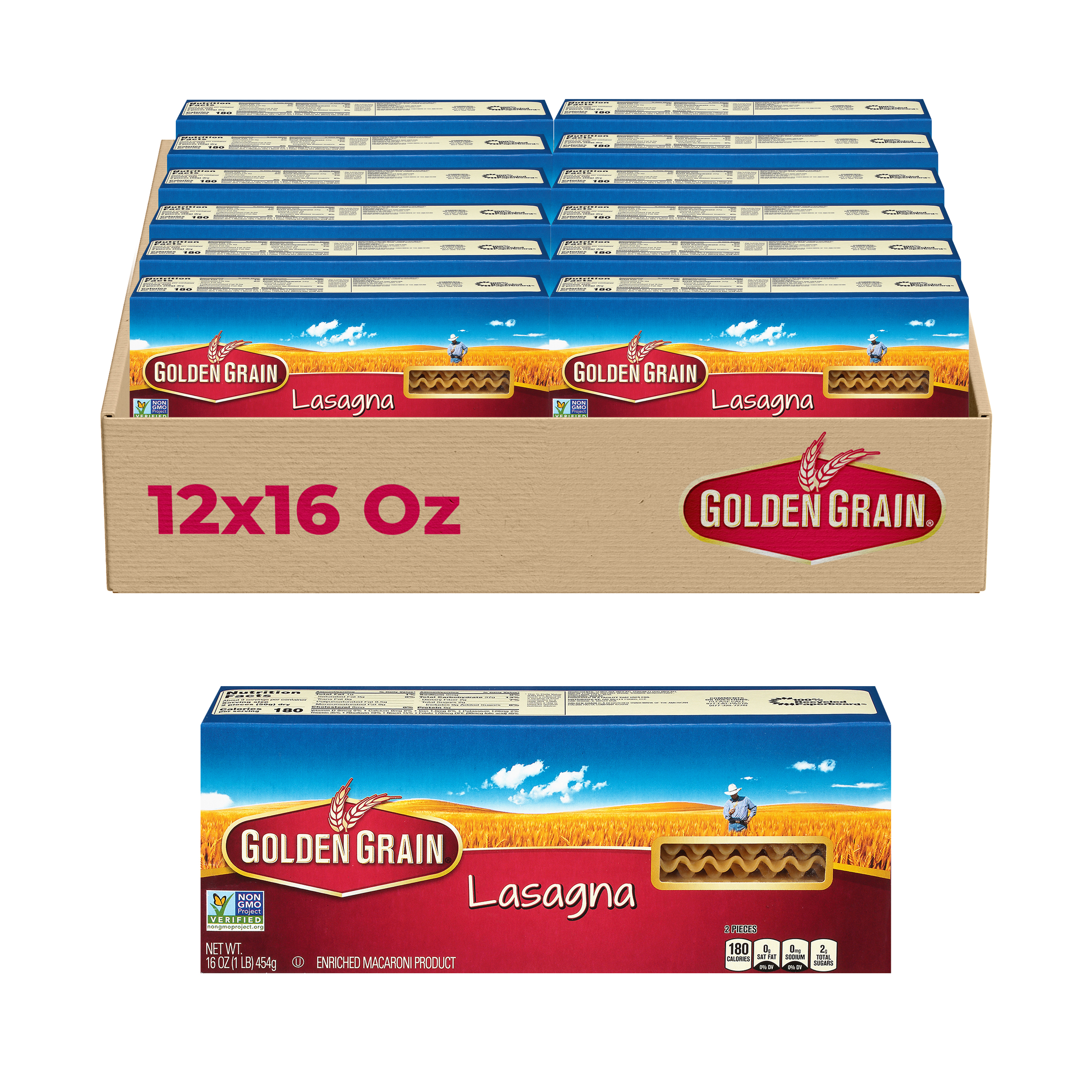 Golden Grain Lasagna, 12-Pack (16 oz Each) – Pasta for Classic Italian ...