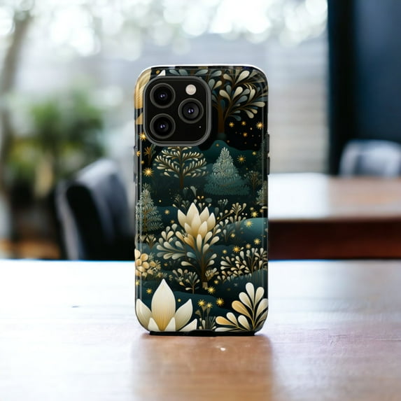 Golden Green Forest Emerald Botanical Phone Case 17 16 15 14 13 12 11 ...