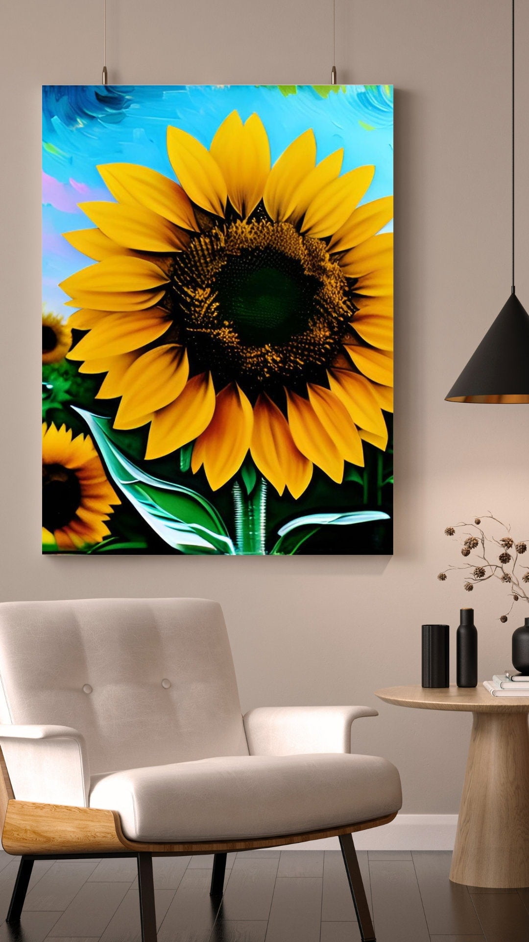 Golden Greetings - Sunflower Canvas Wall Art - Blooming Sunflower ...