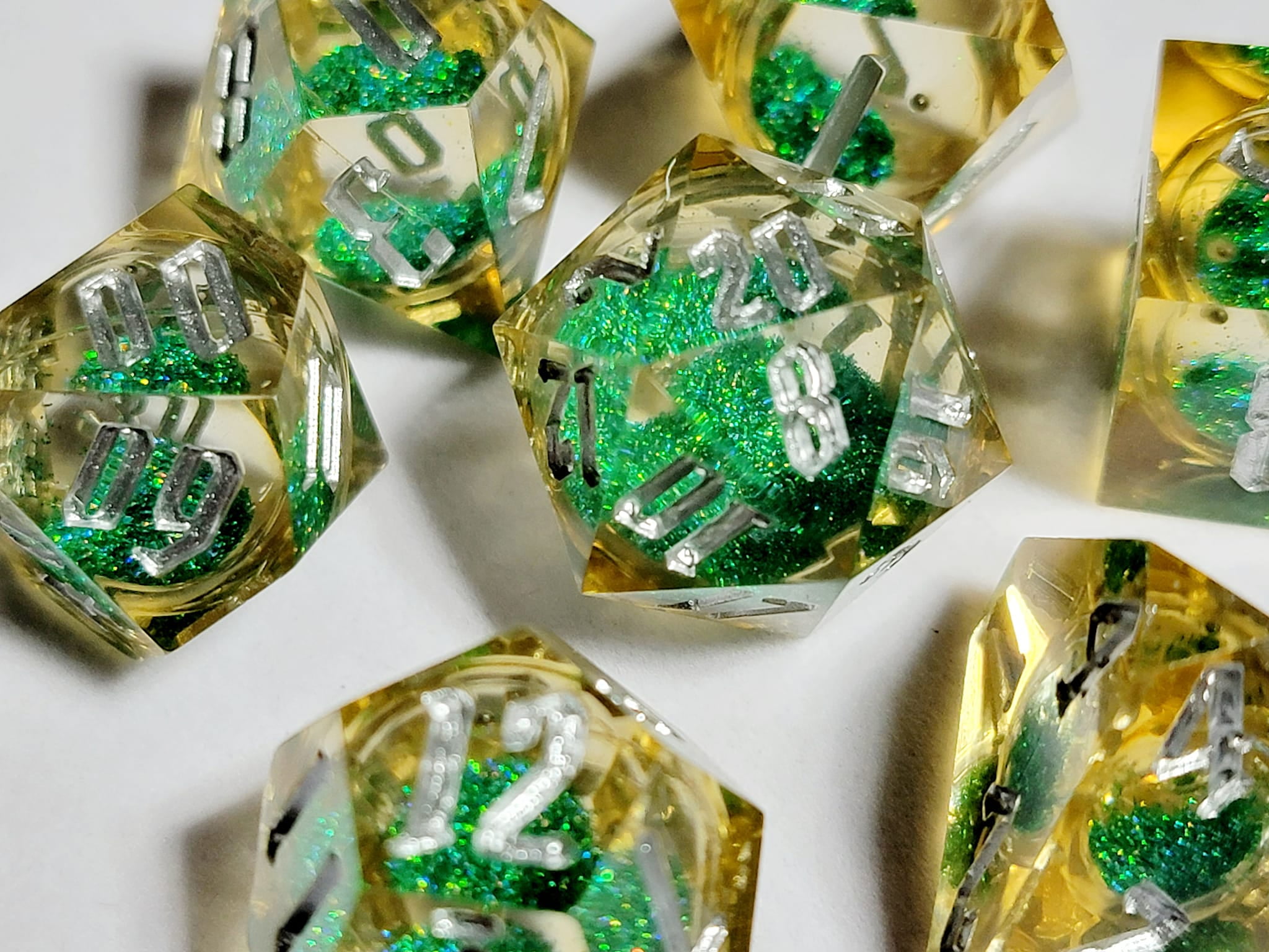Golden Grove Liquid Core Resin DnD Dice Set | Dungeons and Dragons ...
