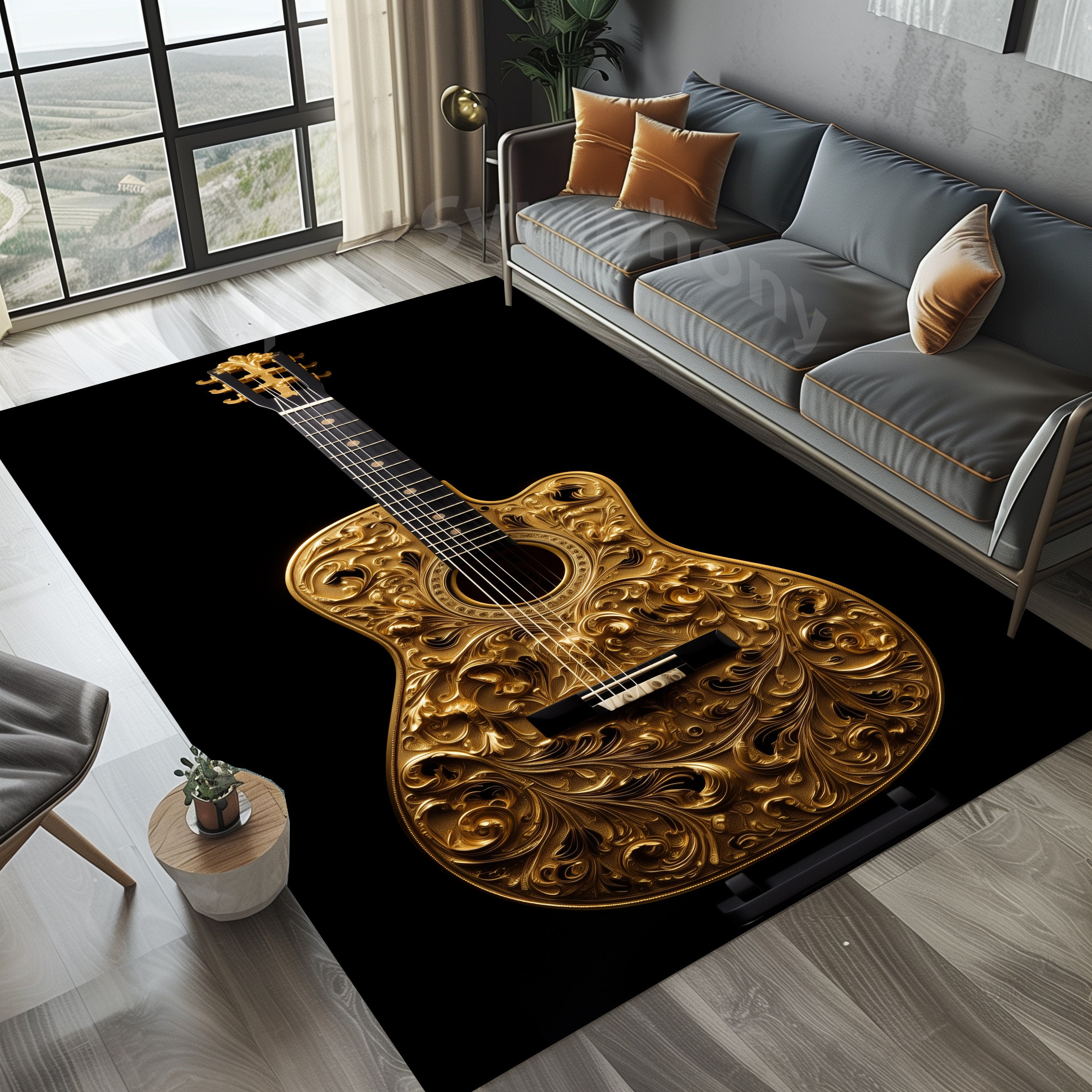 Golden Guitar Rug 2x3 ft = 65x95 cm - Walmart.com