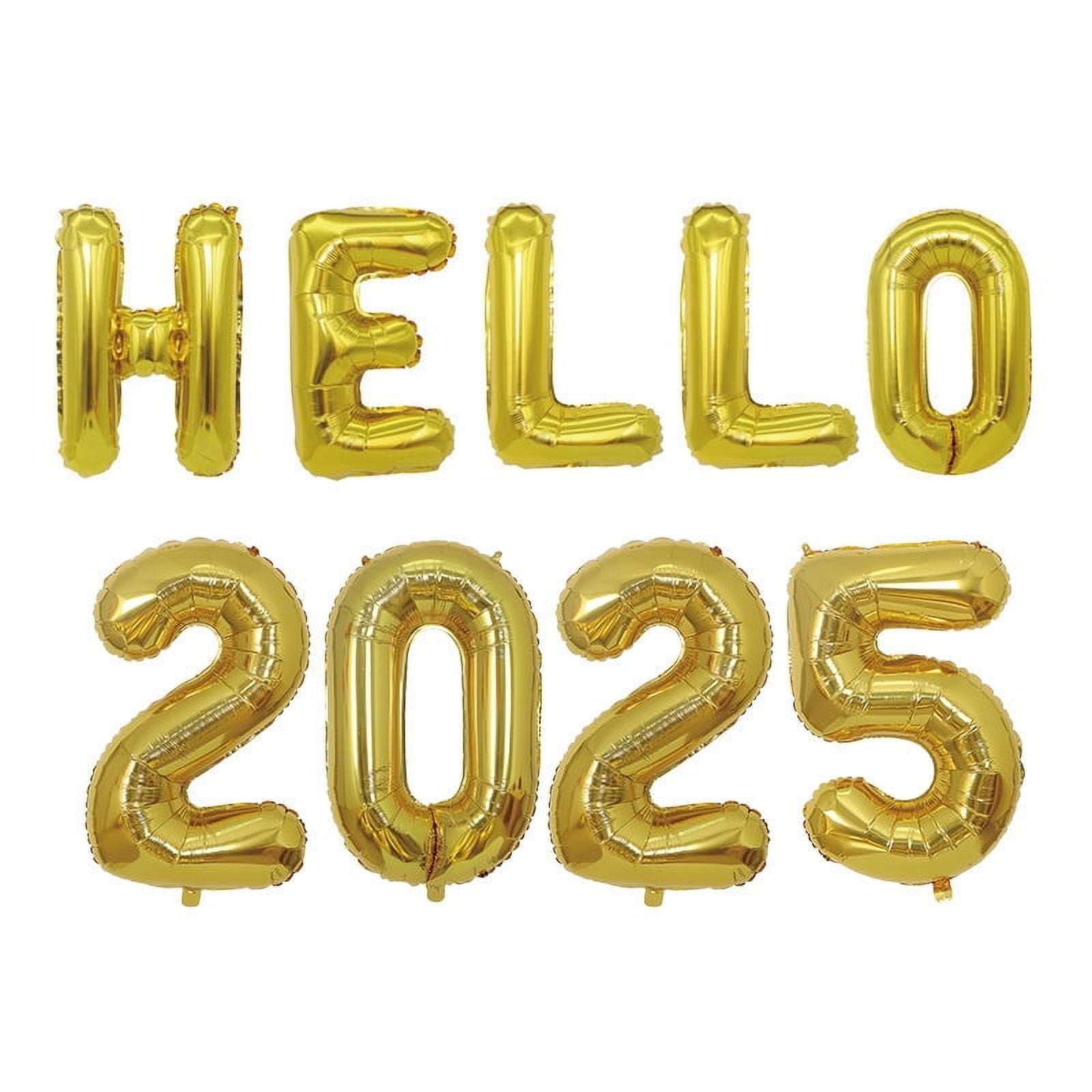 Golden “HELLO” Alphabet Foil Balloons Banner party Decoration,2025 ...