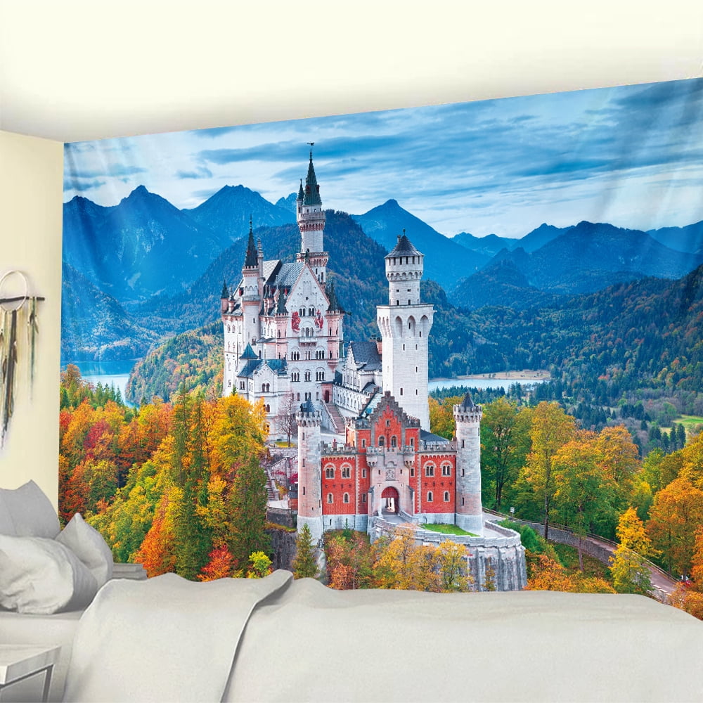 Golden Hall Psychedelic Scene Home ration Art Tapestry Hippie Bohemian ...