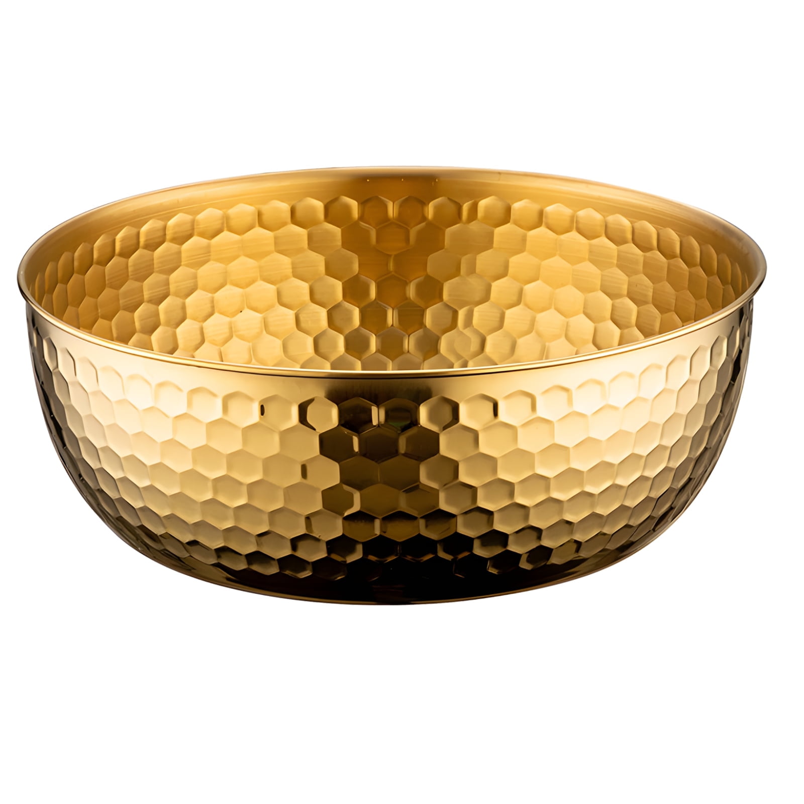 80 oz Golden Hammered Decorative Bowl, 9 in Golden Metal Storage Bowl ...