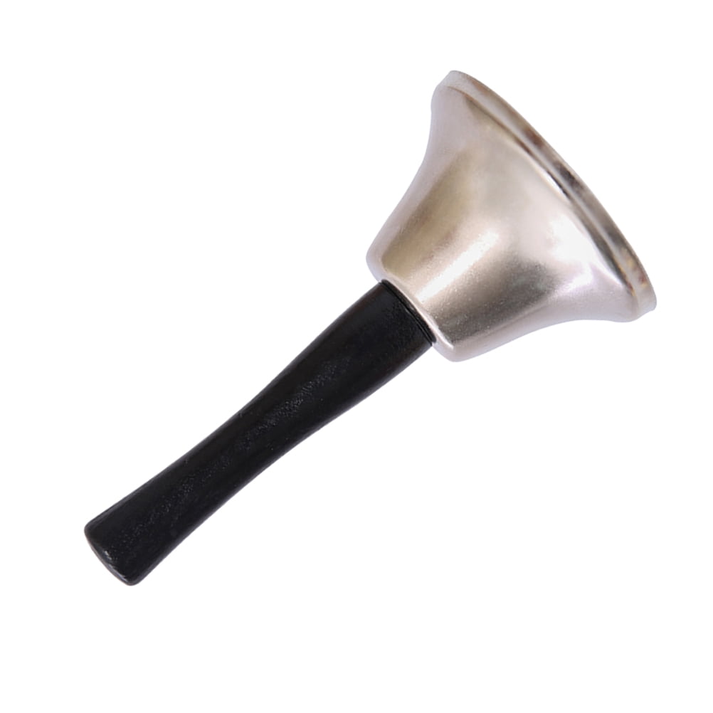 ULTNICE Silver Polished Iron Hand Bell with Wooden Handle for Party Use ...