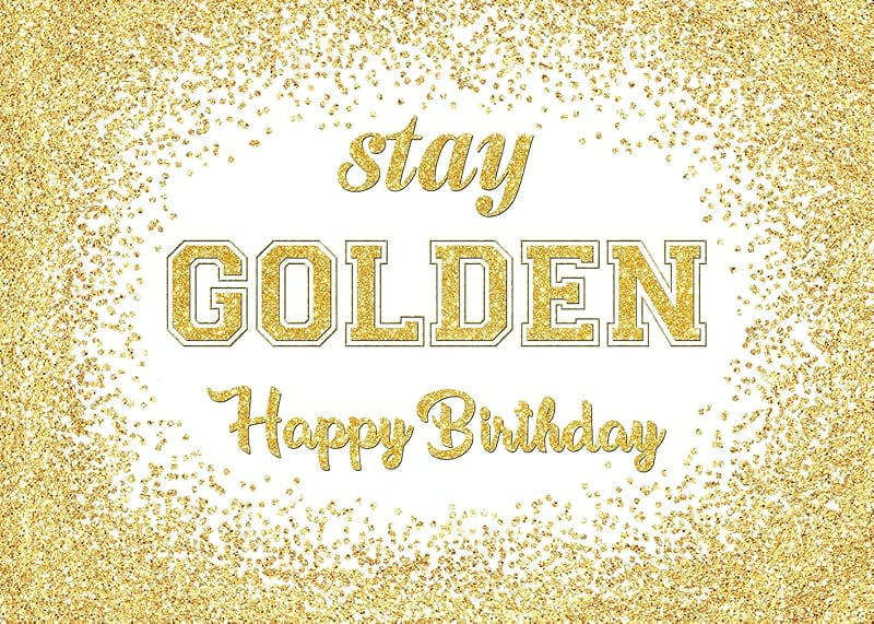 Golden Happy Birthday Backdrop Happy Golden Birthday Party Decoration ...