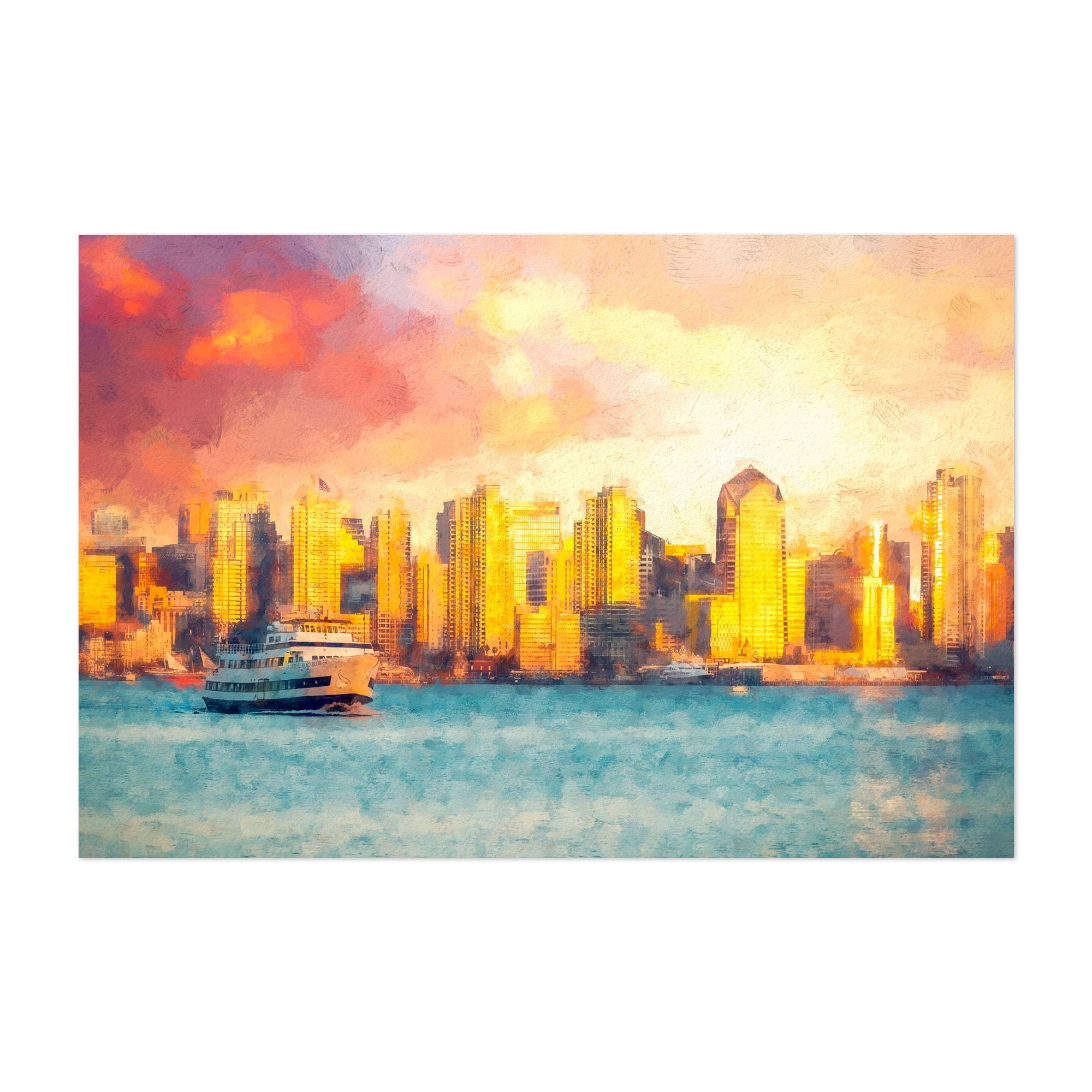 Golden Harbor Serenity - San Diego California Photography Cityscape ...