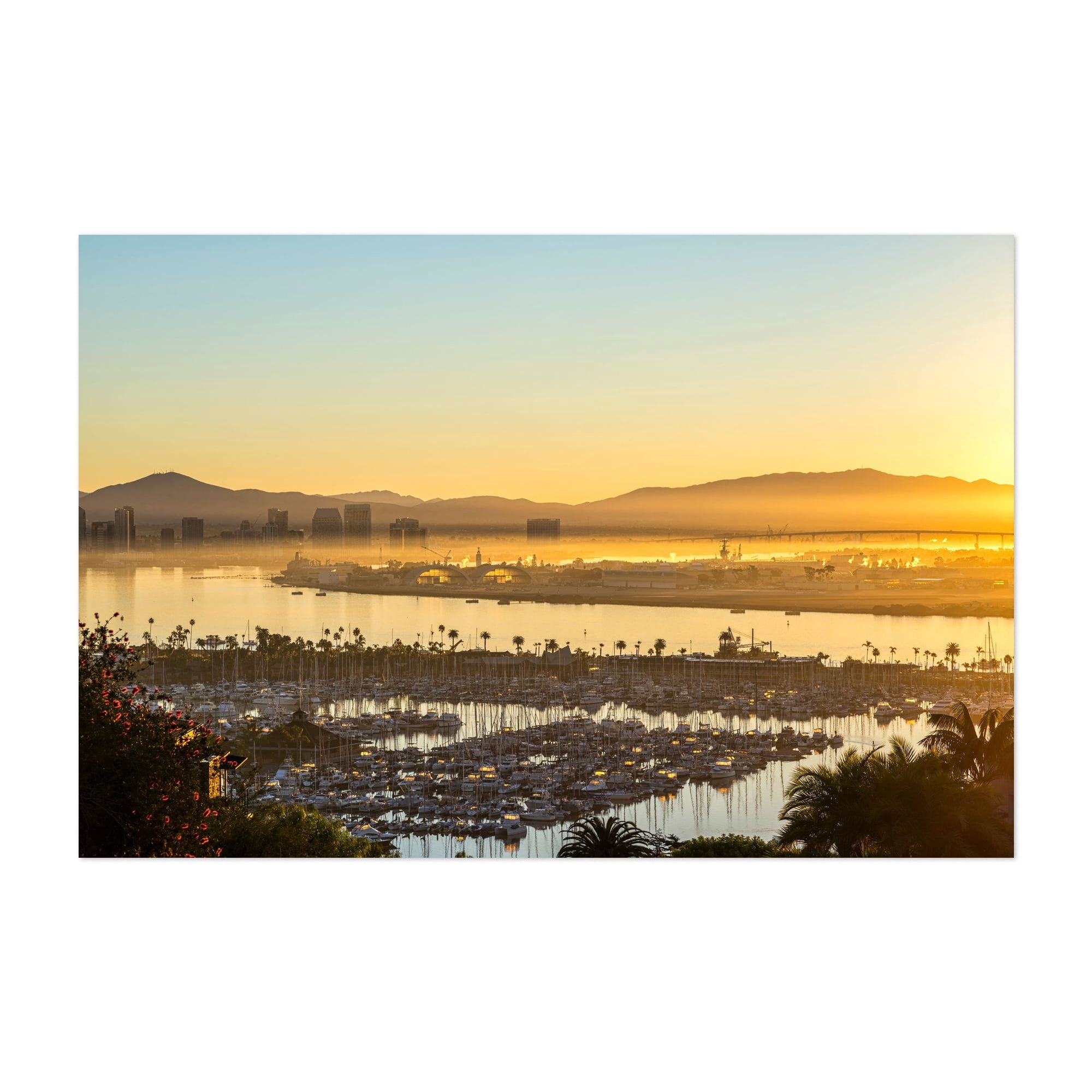 Golden Harborscape - San Diego California Photography Sunset Harbor ...