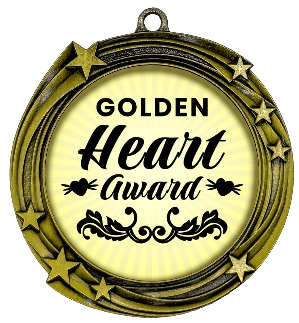 Golden Heart Award Stars Design Medal | Celebration and Appreciation ...