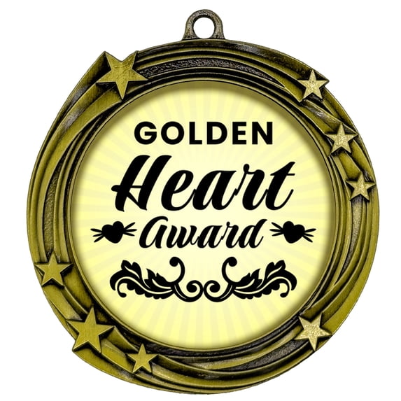 Golden Heart Award Stars Design Medal | Celebration and Appreciation ...