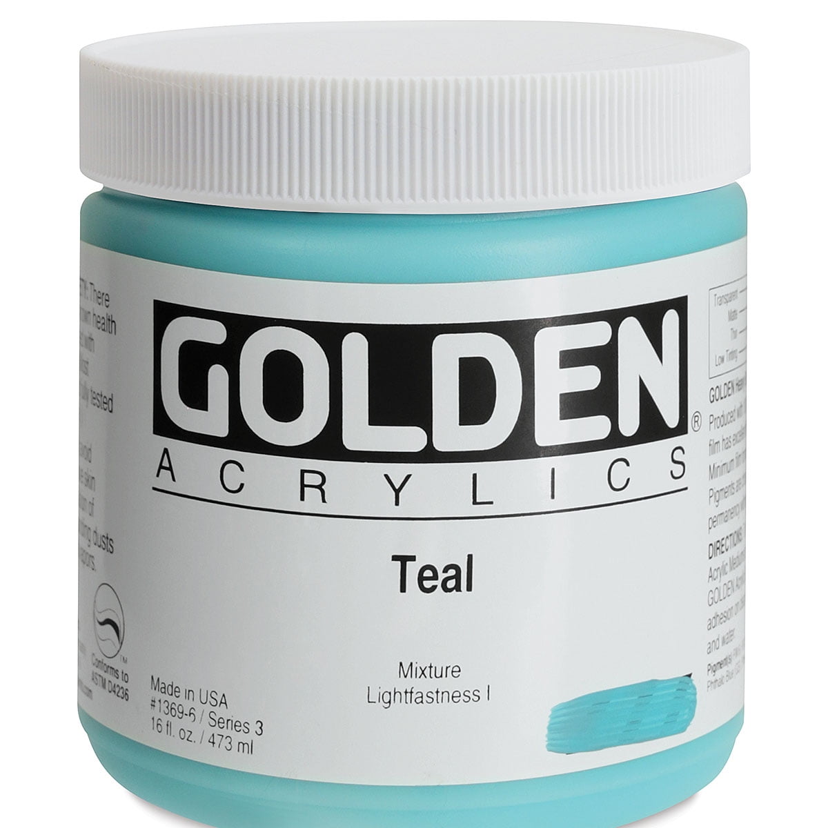 Golden Heavy Body Artist Acrylics - Teal, 16 oz Jar - Walmart.com