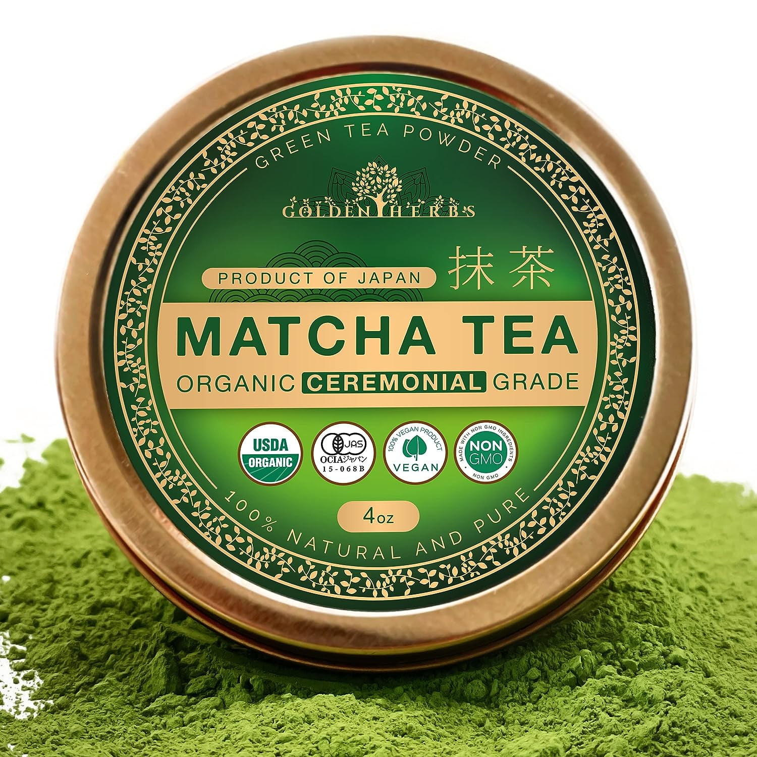 Golden Herbs Organic Superior Japanese Matcha Tea. Unsweetened Matcha ...