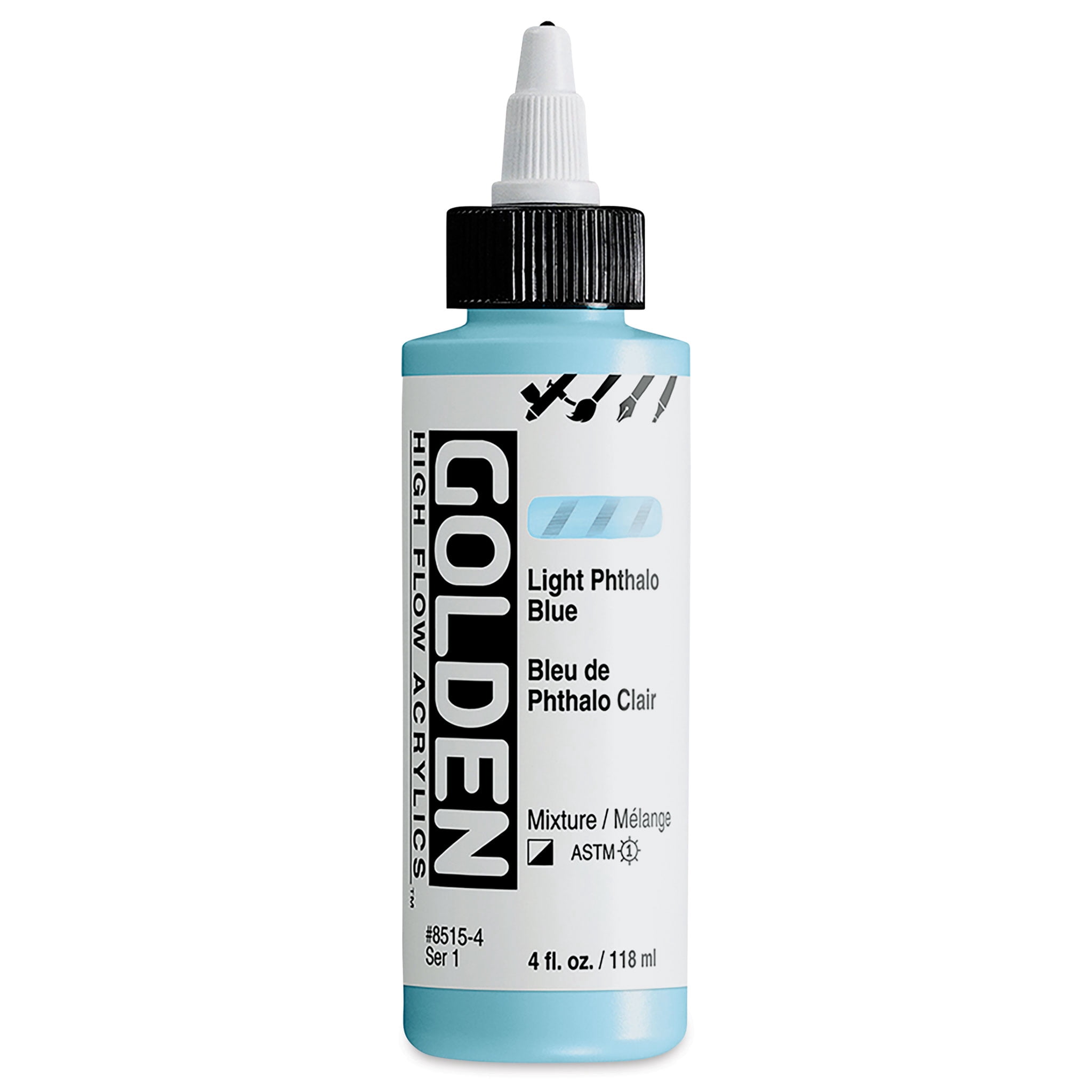 Golden High Flow Acrylics - Light Phthalo Blue, 4 oz bottle - Walmart.com