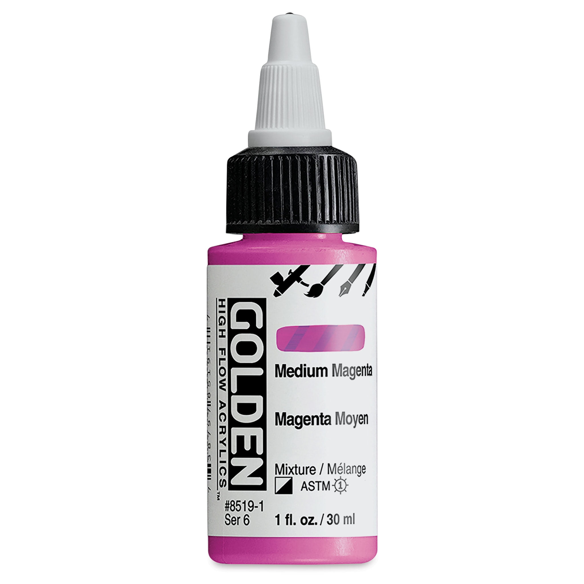 Golden High Flow Acrylics - Medium Magenta, 1 oz bottle - Walmart.com