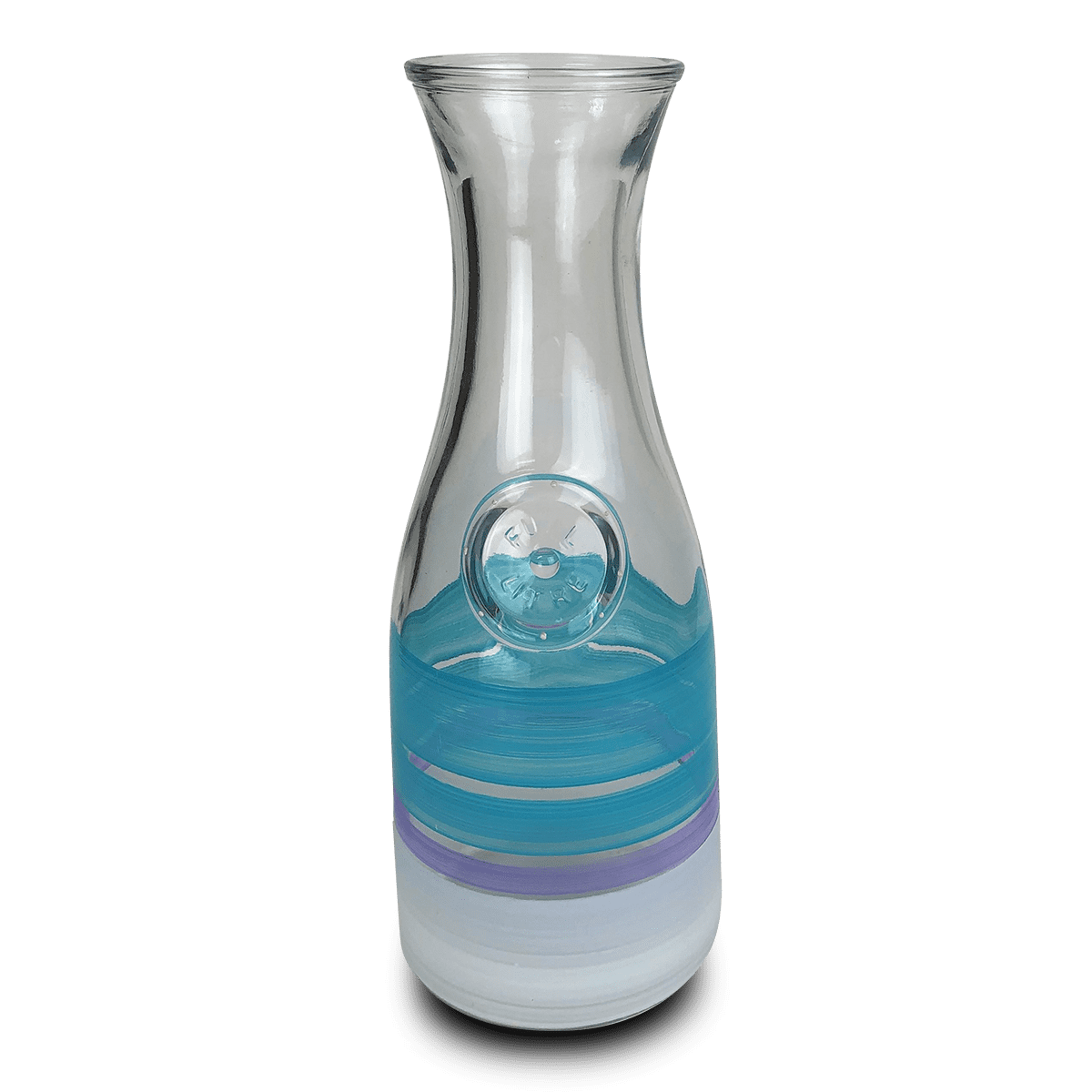Golden Hill Studio Light Blue Retro Striped Hand Painted Beverage ...