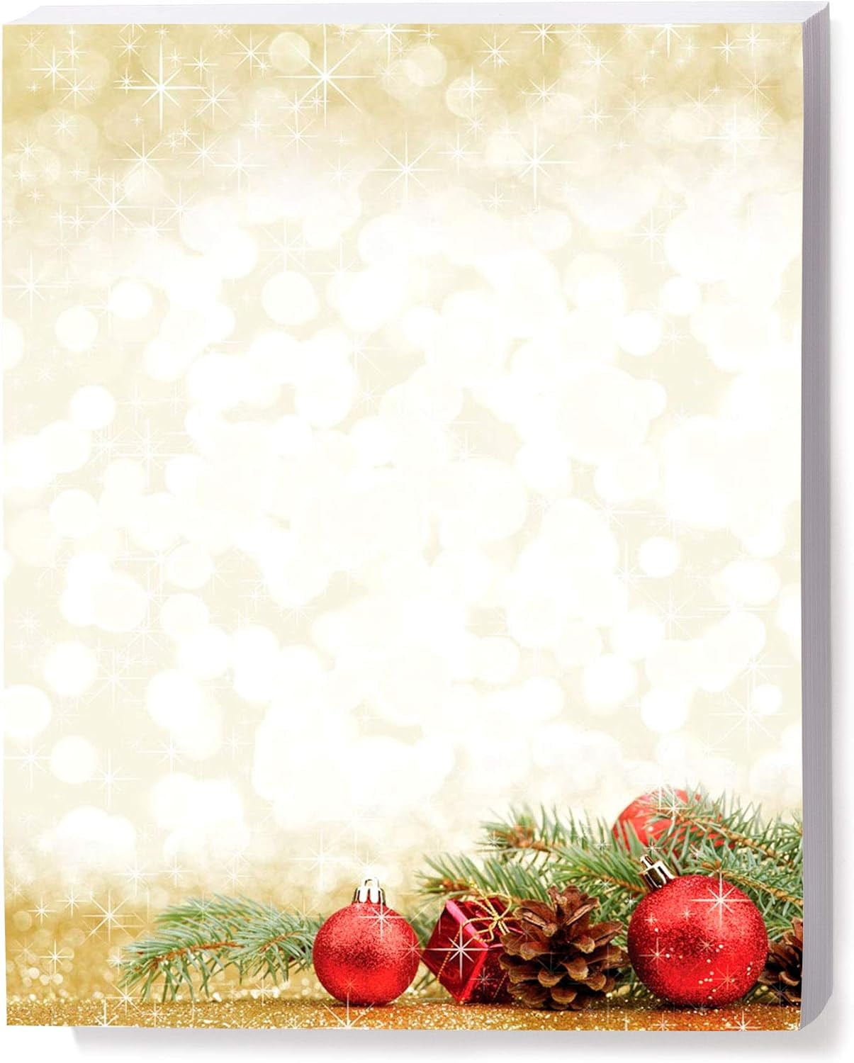Golden Holiday Enchantment Christmas Winter Theme Paper Stationery ...
