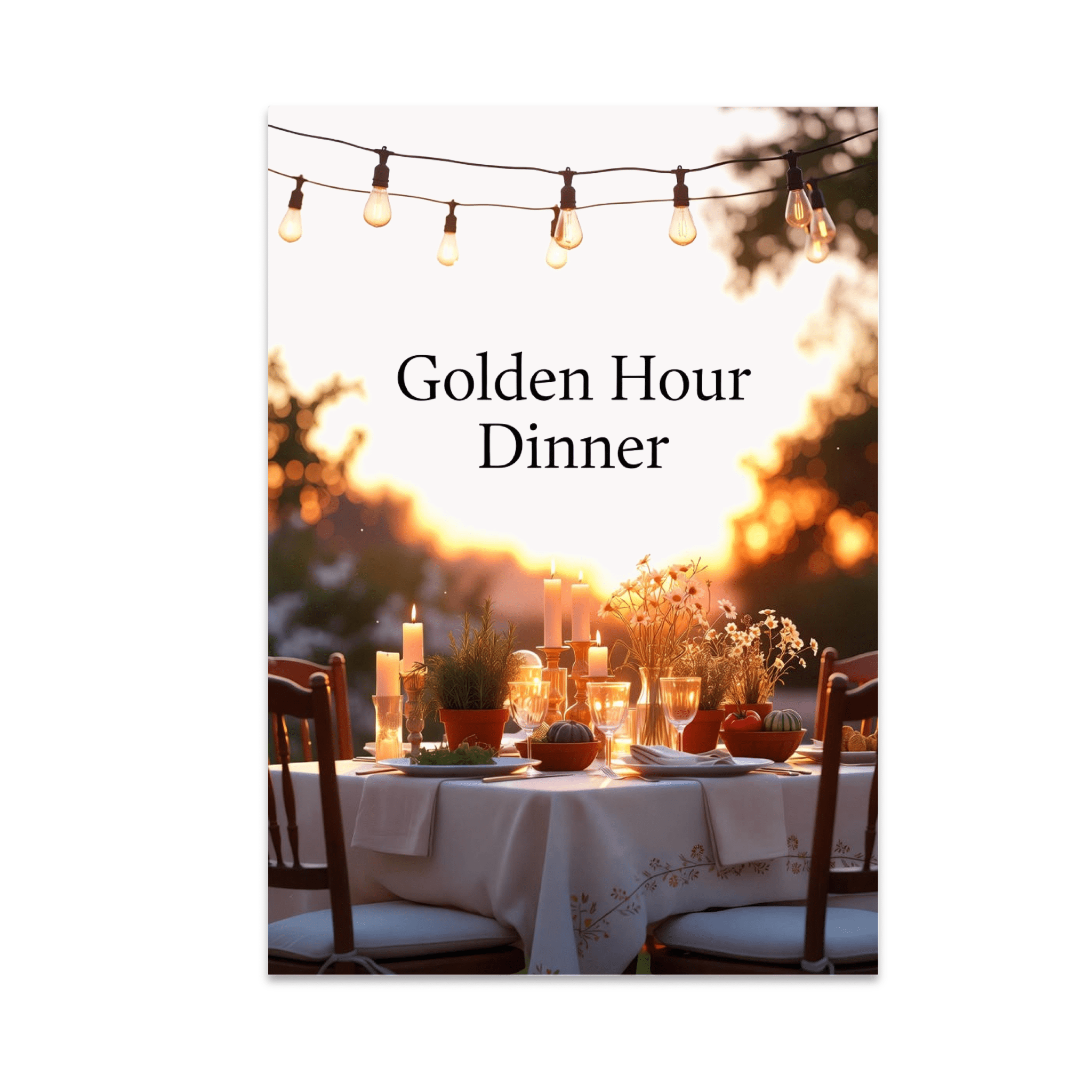 Golden Hour Dinner Scene Wall Art - Dining Room Decor - 13x19 Poster ...
