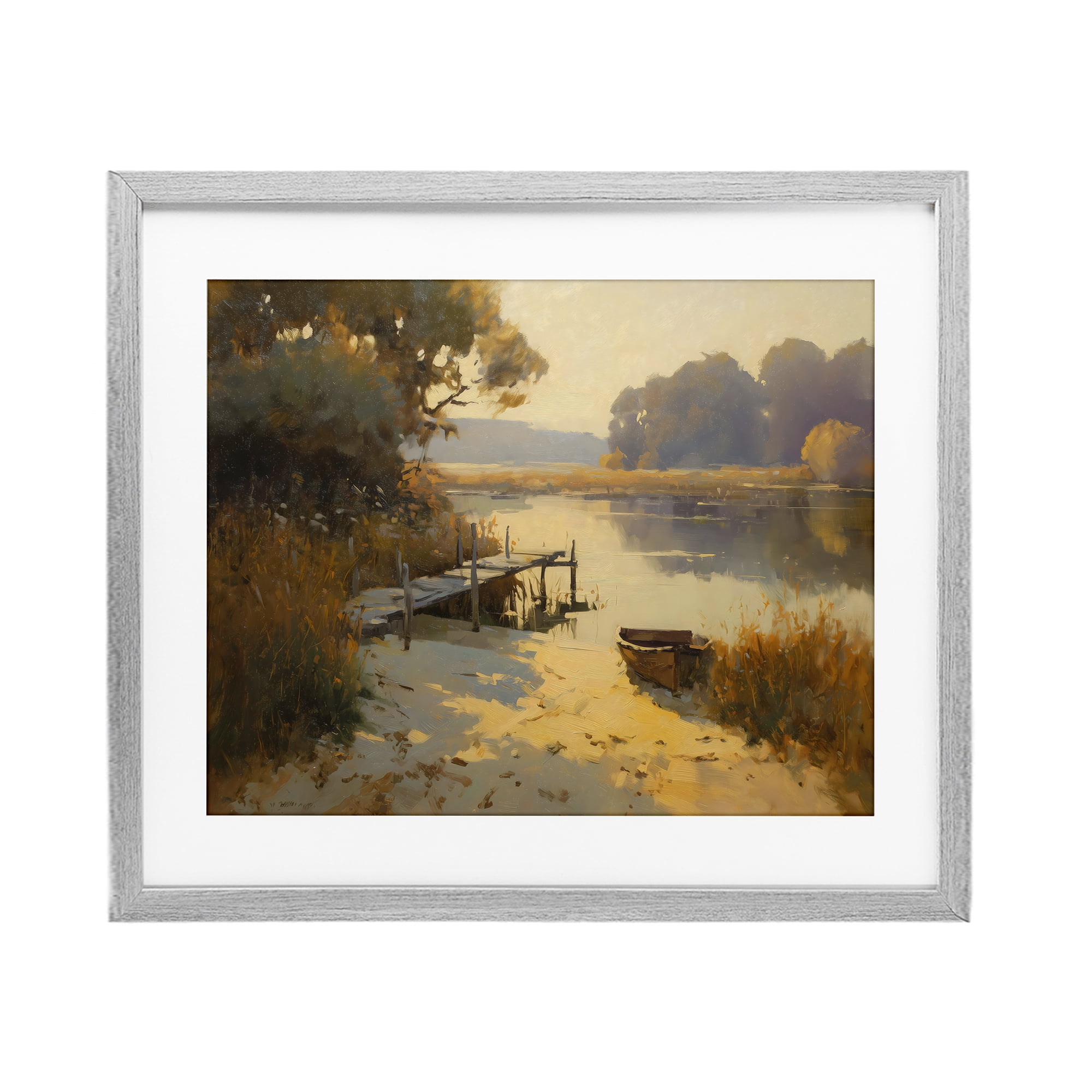 Golden Hour in Autumn Gray Framed Print Under Glass, design by ...