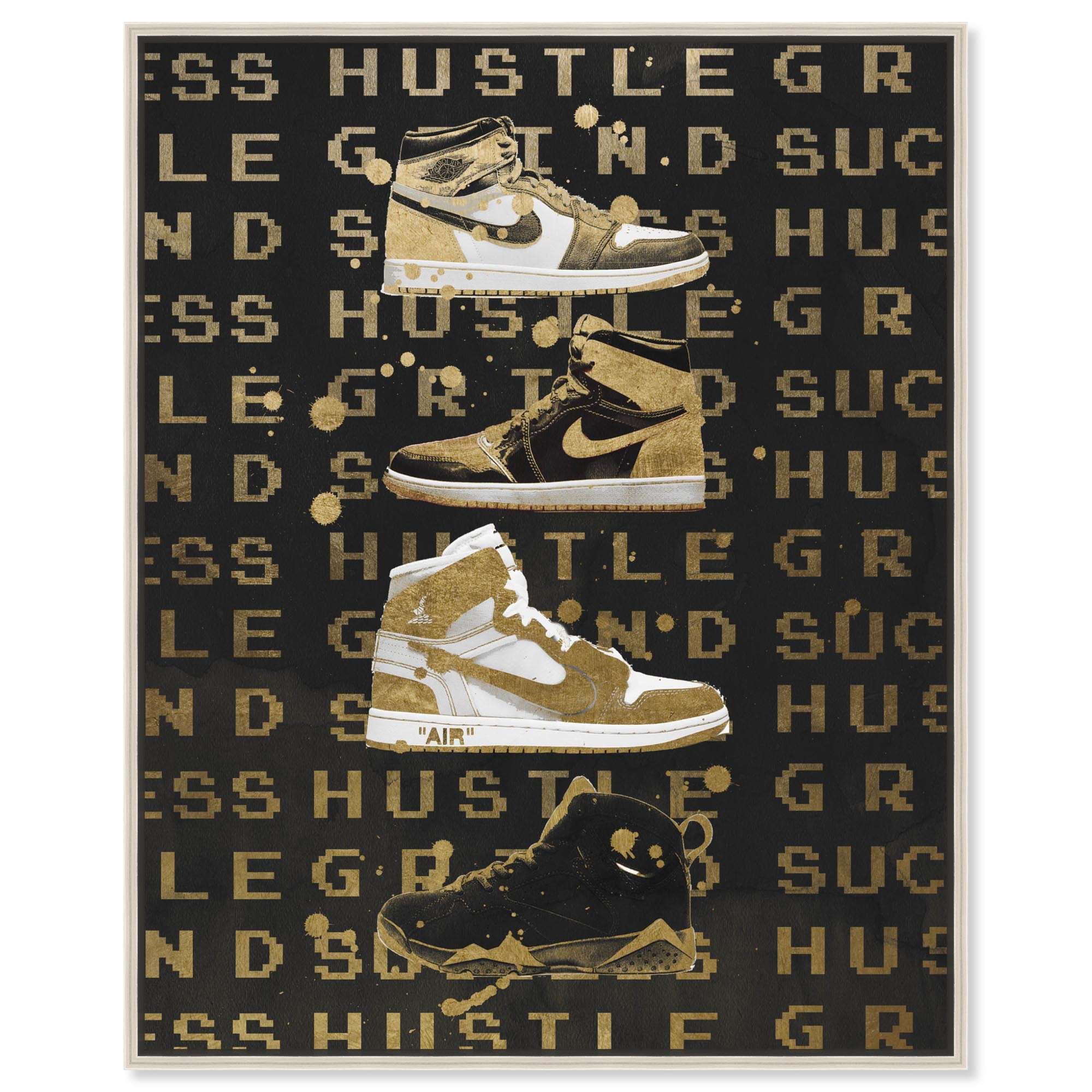 Golden Hype Sneakers Canvas Trendy Sneaker Art by Art Remedy, Silver ...