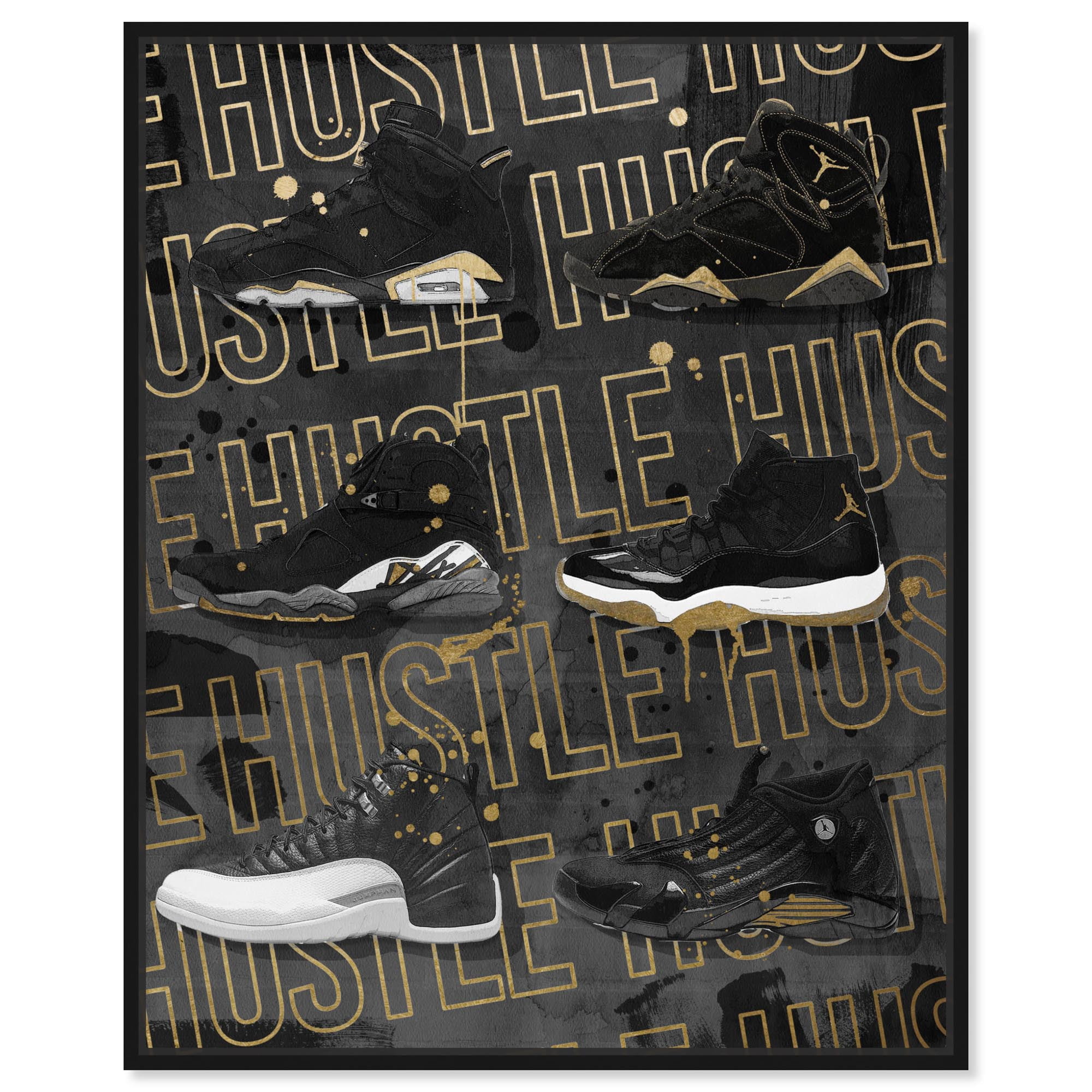 Golden Iconic Sneaker Collection Canvas Trendy Sneaker Art by Art ...