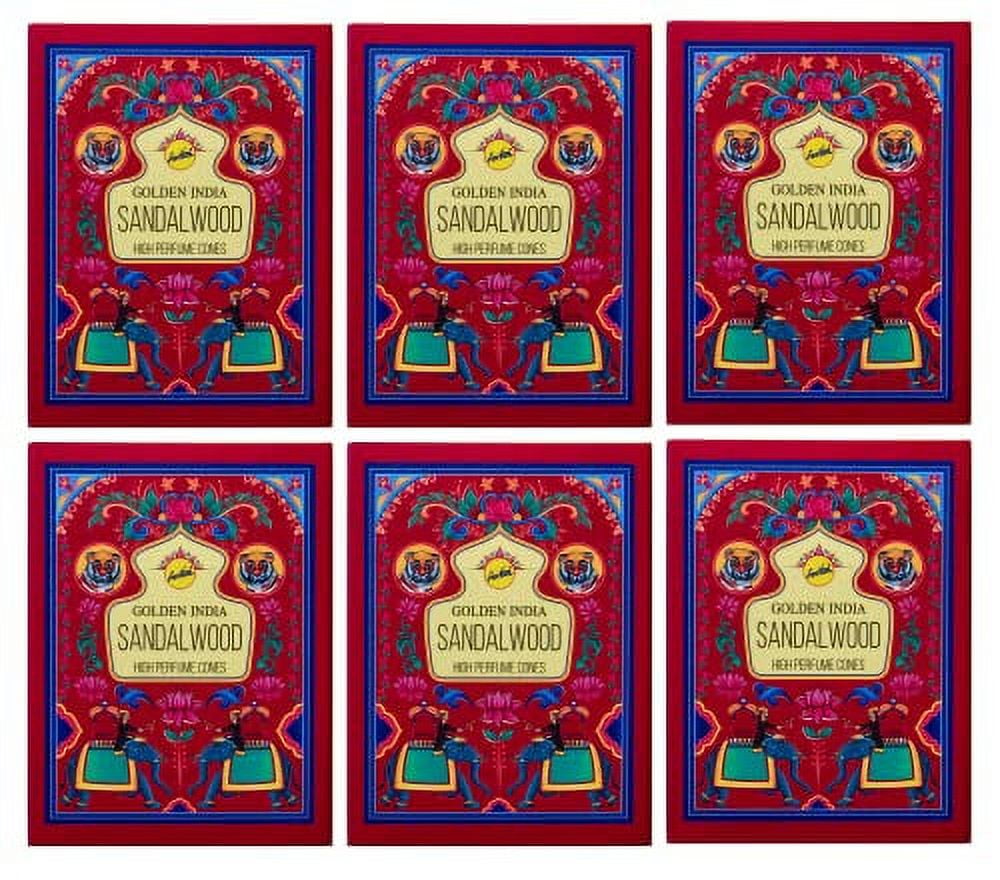 Golden India | High Perfume Back Flow Cones |1 Scent - 6 Packages ...
